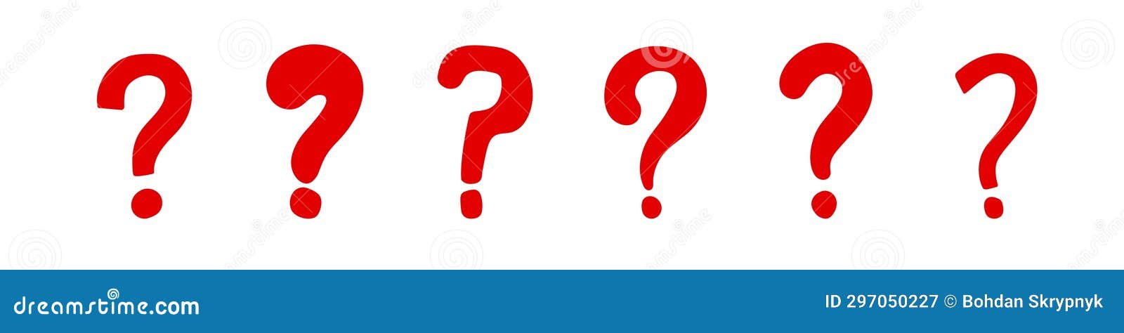 Hand Drawn Red Solid Question Mark. Red Silhouette Doodle Question Mark ...