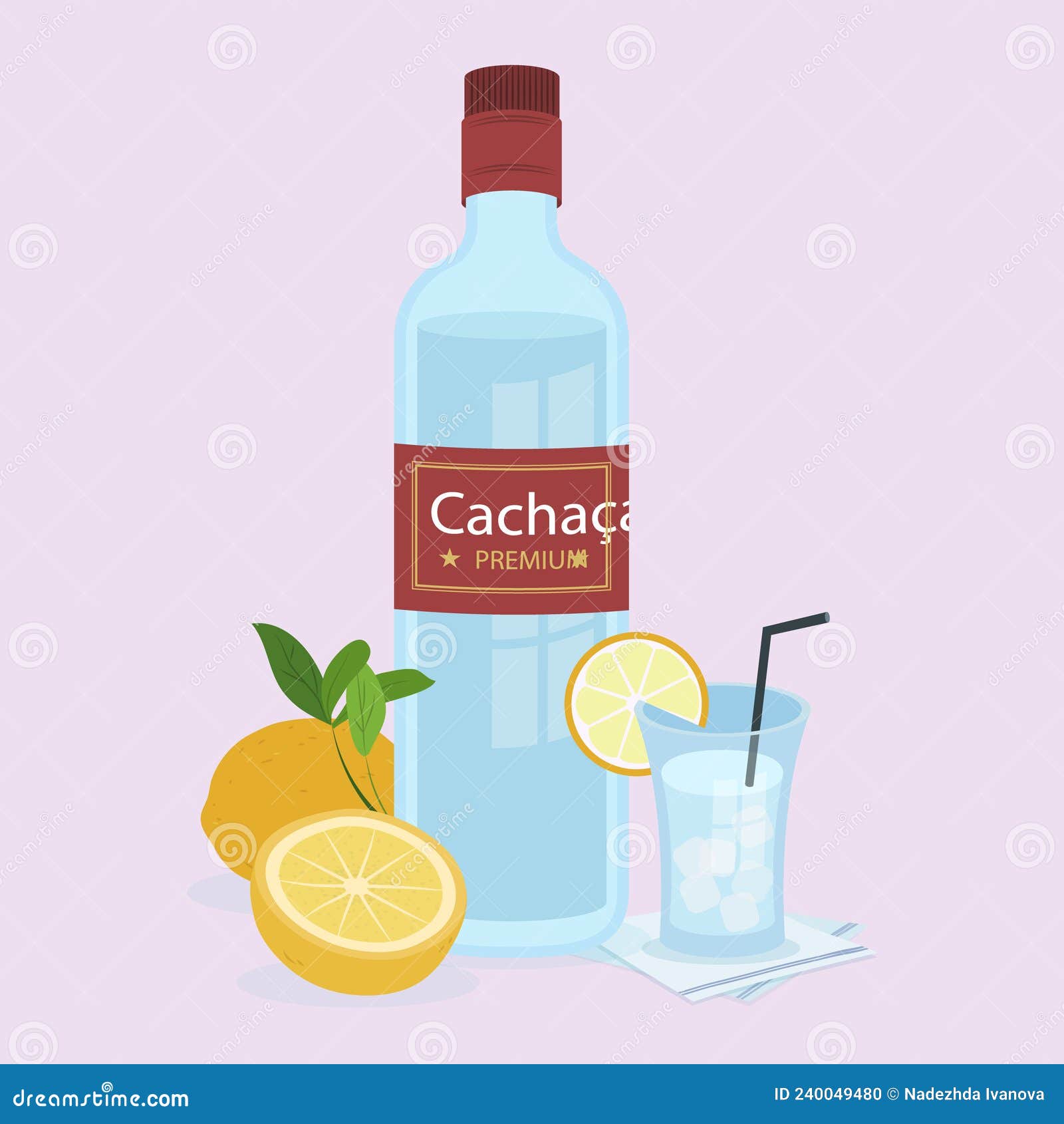 Hand Drawn Refreshing Cachaca Illustration Vector Illustration. Stock ...