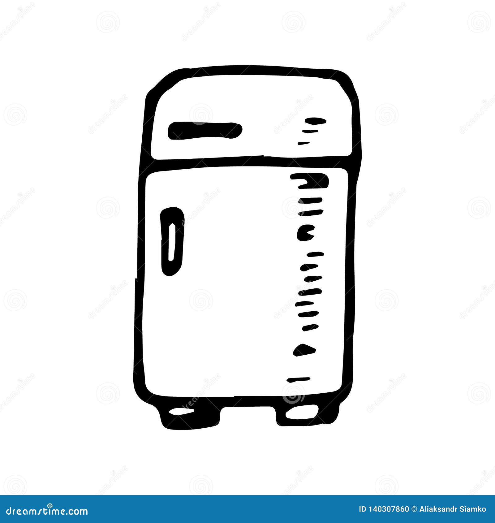 Hand Drawn Refrigerator Doodle. Sketch Style Icon. Decoration Element ...