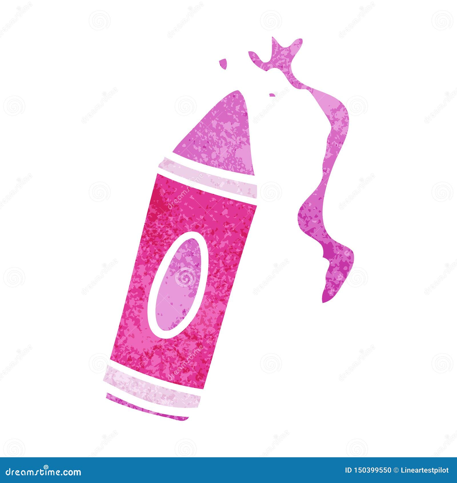 Hand Drawn Retro Cartoon Doodle of a Pink Crayon Stock Vector ...