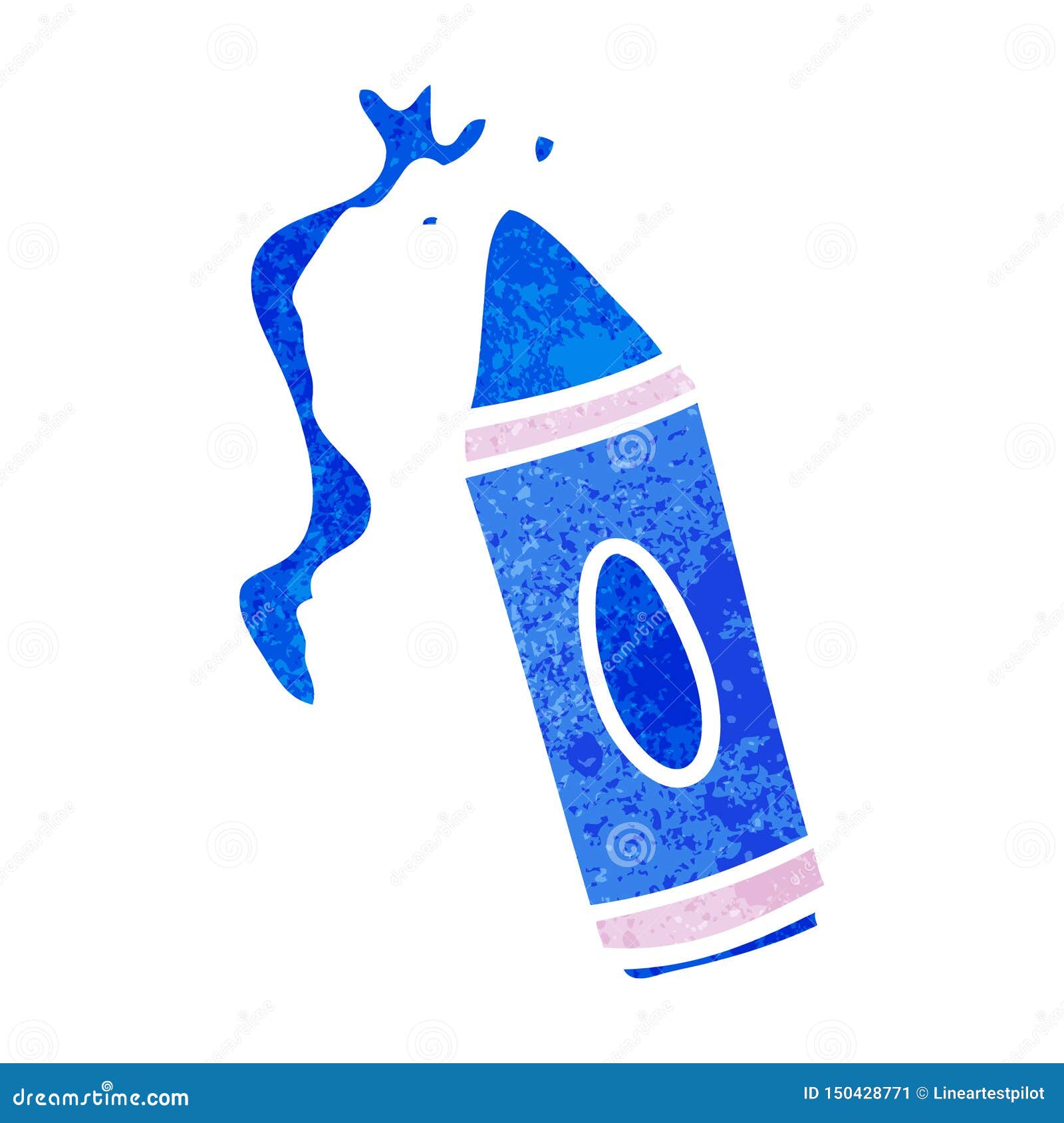 Hand Drawn Retro Cartoon Doodle of a Pink Crayon Stock Vector ...