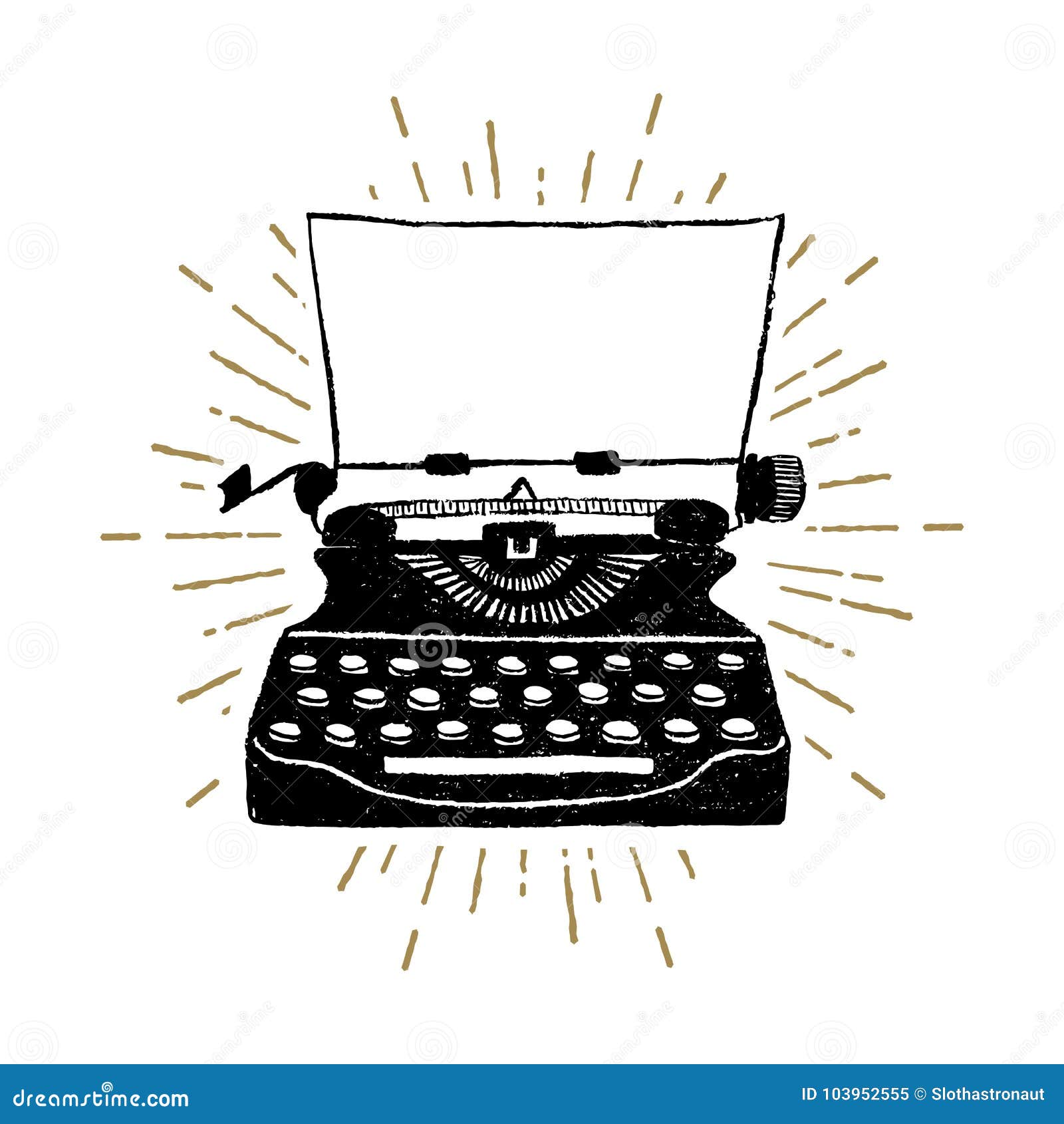 Hand Drawn Retro Typewriter Vector Illustration. Stock Vector ... Hand Drawn Retro Typewriter Vector Illustration. Stock Vector ...