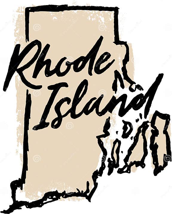 Hand Drawn Rhode Island State Design Stock Vector - Illustration of ...