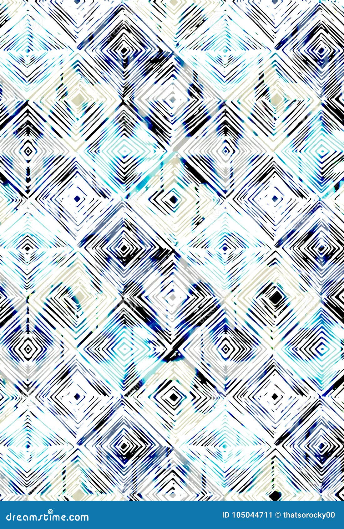 Hand Drawn Rhombus Seamless Pattern Stock Illustration - Illustration ...