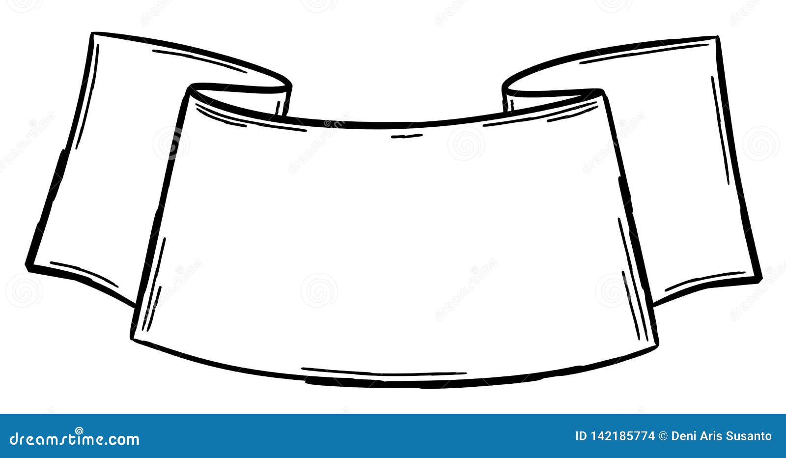 Hand Drawn Ribbon Banner stock illustration. Illustration of handmade ...