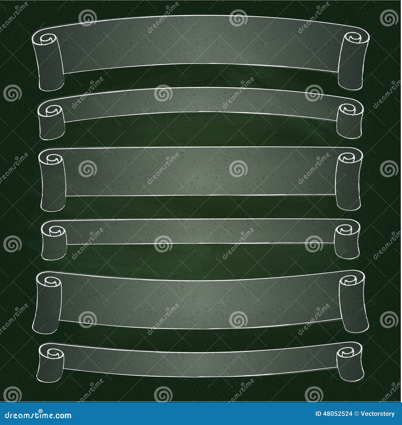 Hand Drawn Ribbon Banners V.3 Stock Vector - Illustration of blackboard ...