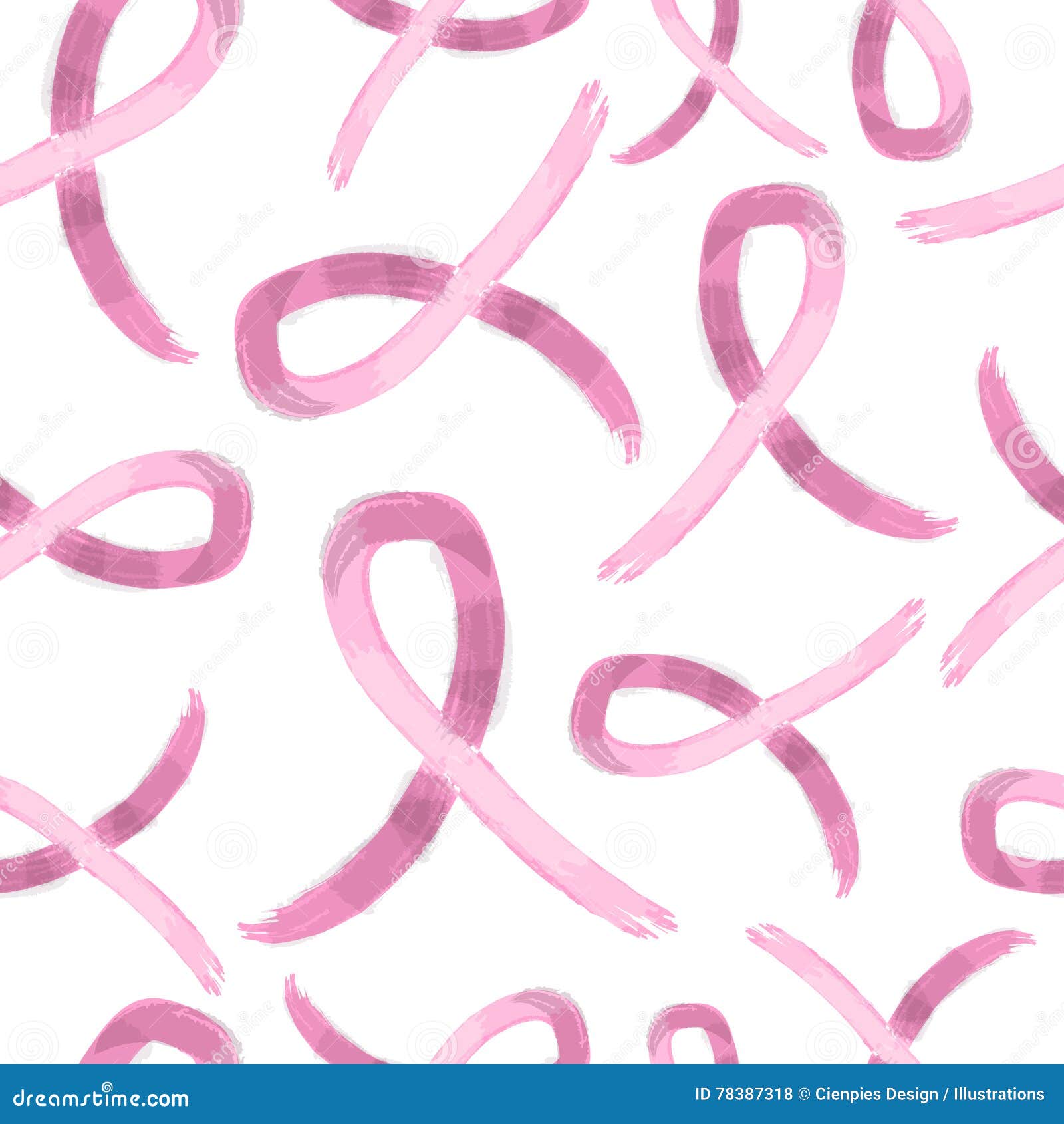 Hand Drawn Ribbon Pattern for Breast Cancer Day Stock Vector ...