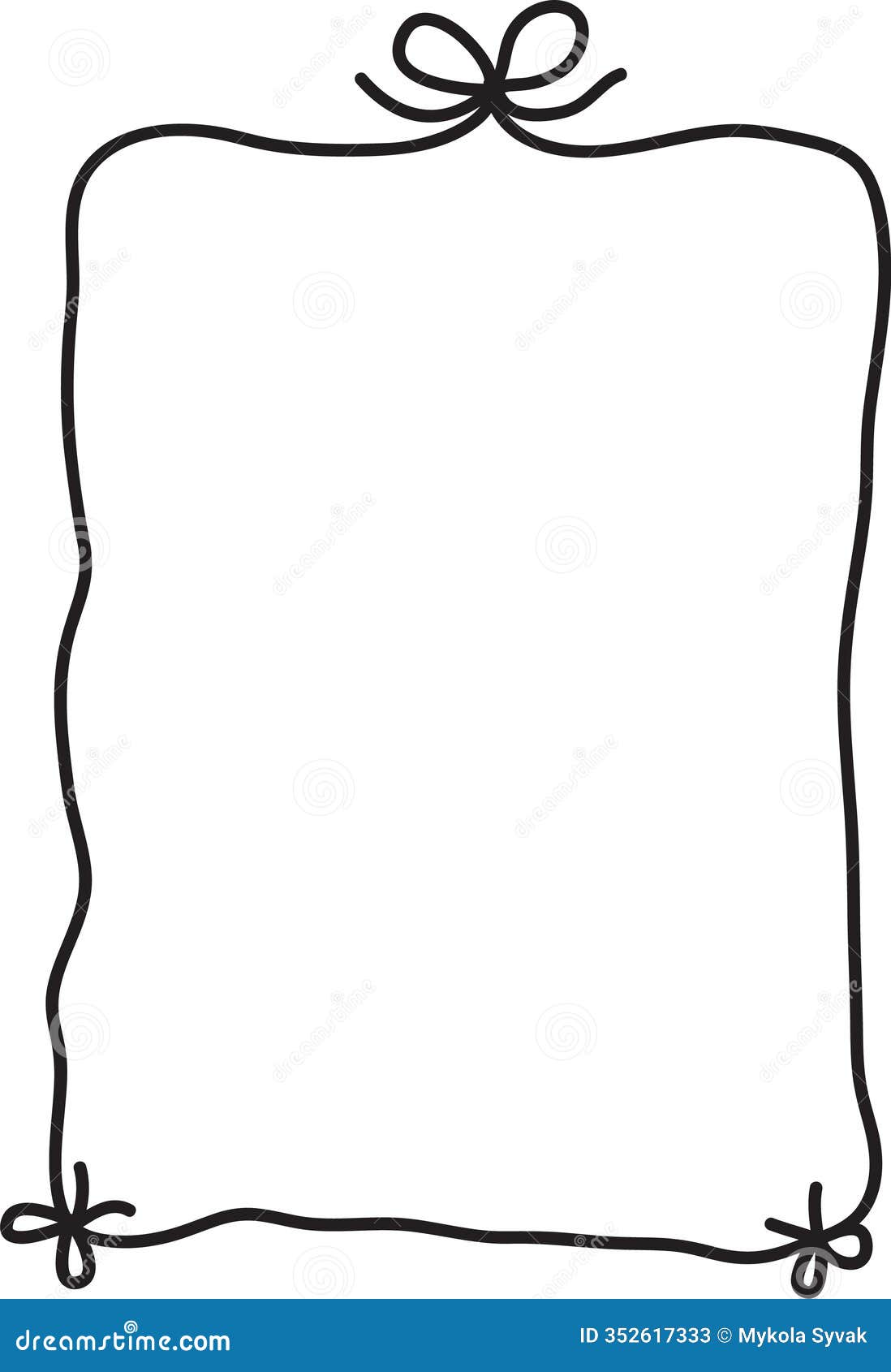 Hand Drawn Ribbon Rectangle Frame Stock Illustration - Illustration of ...