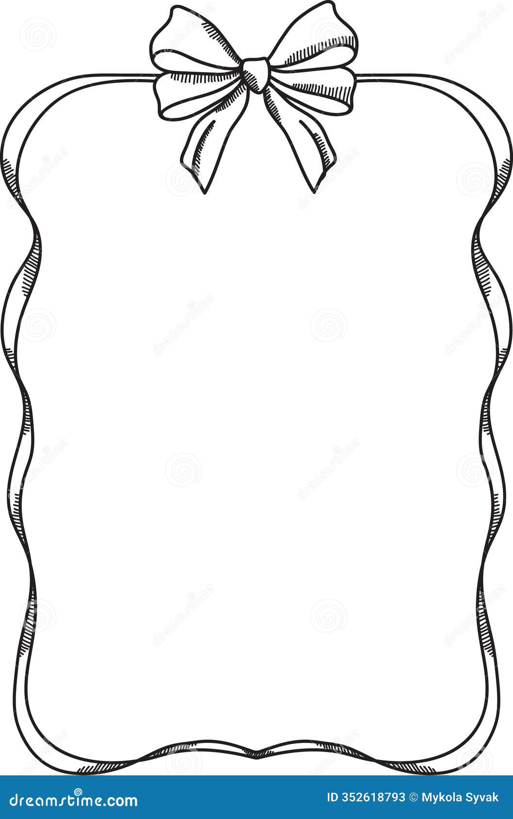 Hand Drawn Ribbon Rectangle Frame Stock Illustration - Illustration of ...