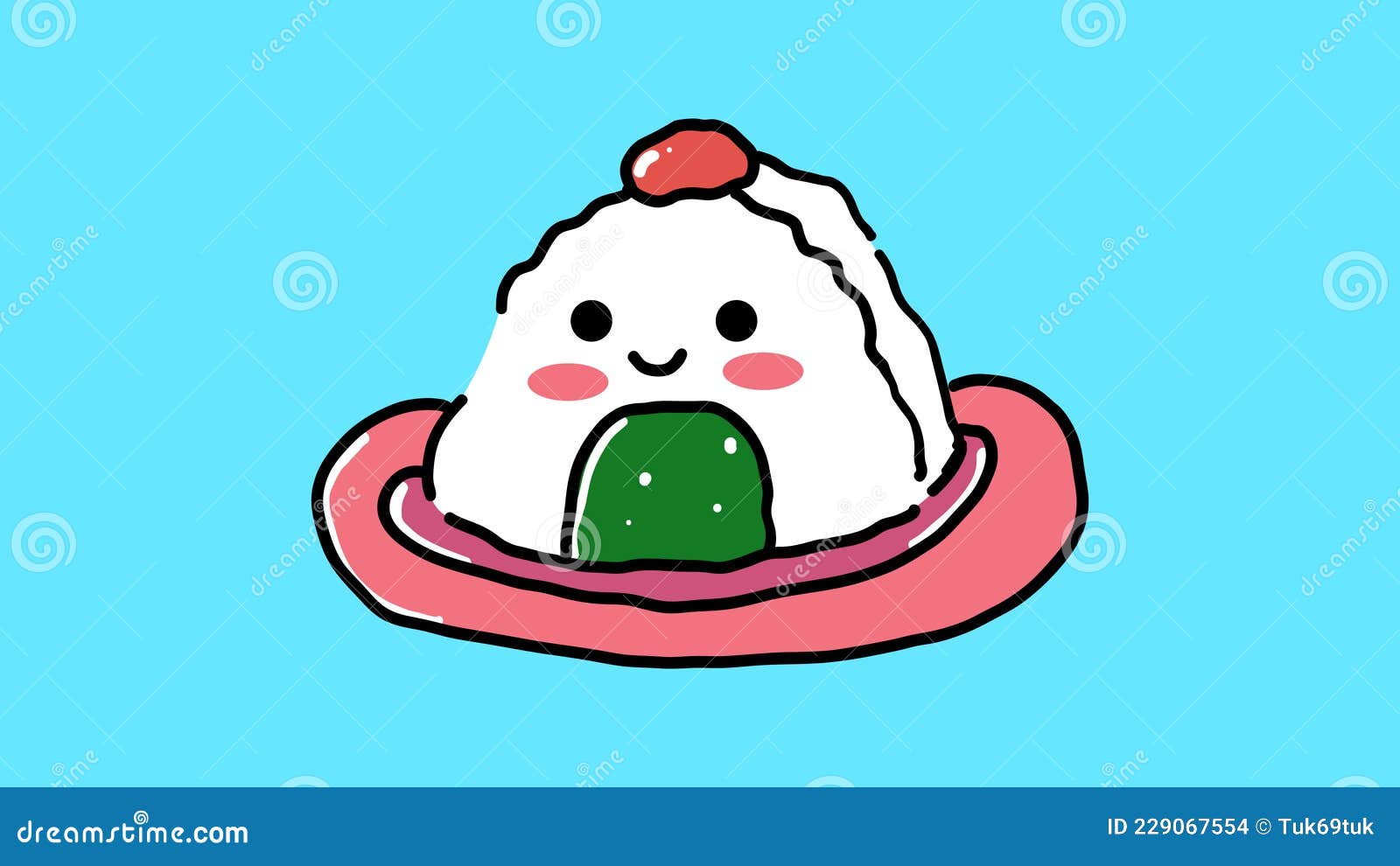 Hand Drawn Rice Ball Cartoon Stock Vector - Illustration of ball ...