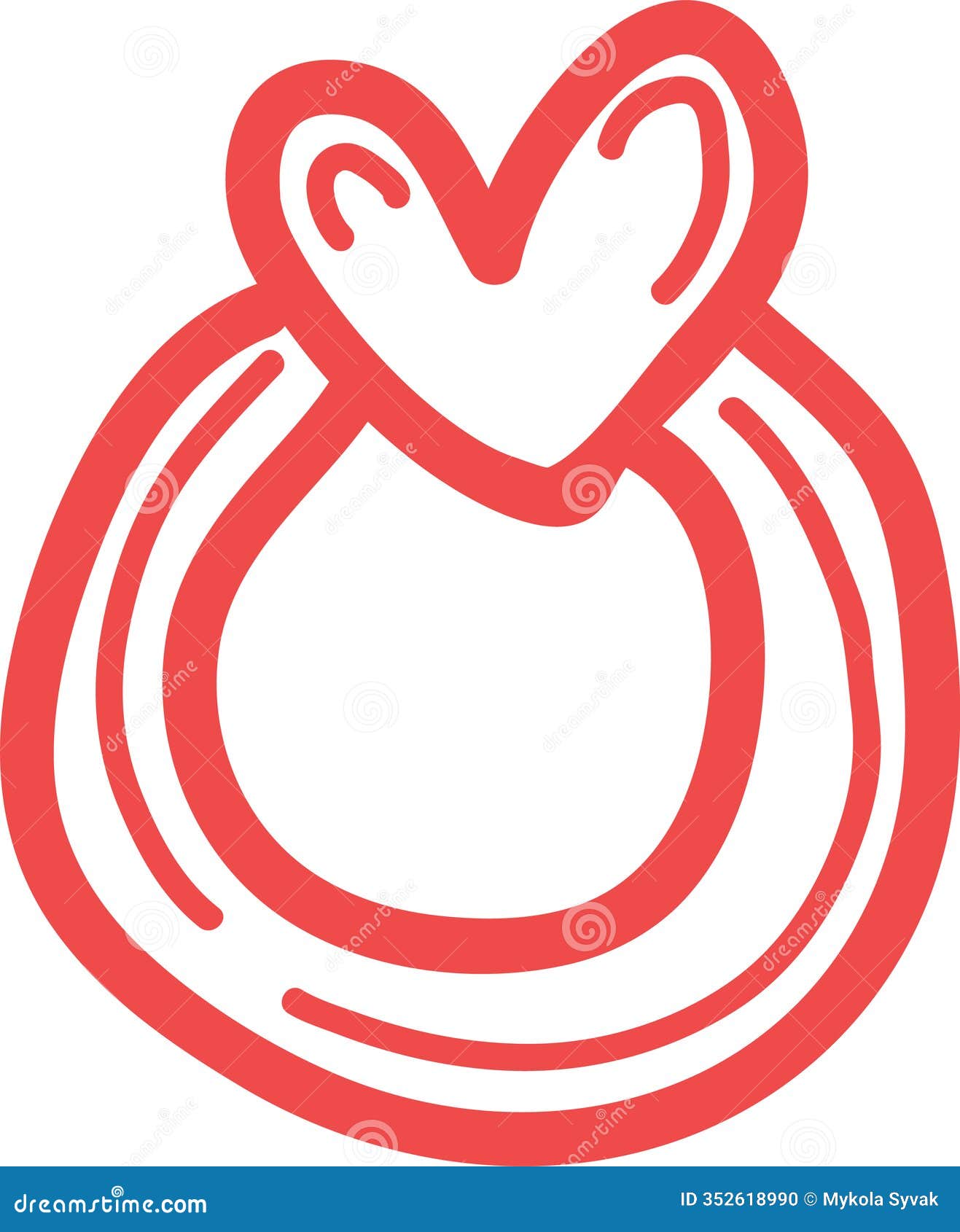 Hand Drawn Ring with Heart stock illustration. Illustration of design ...