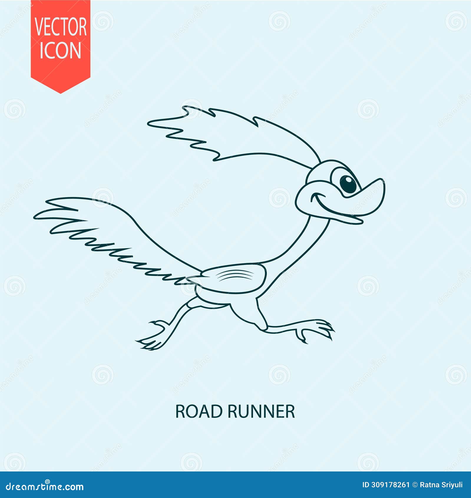 Hand Drawn Road Runner Design Vector Flat Isolated Illustration Stock ...