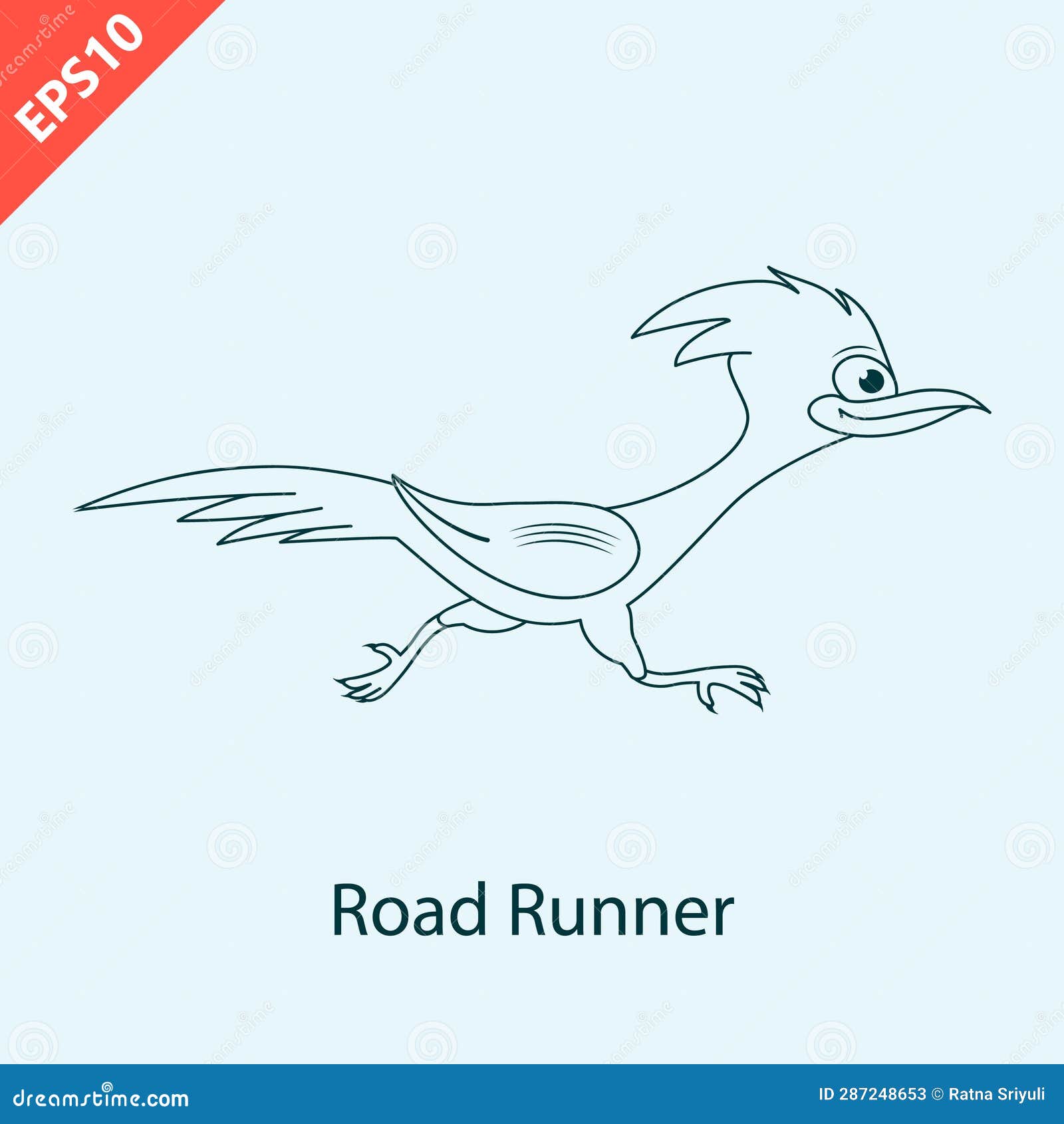 Hand Drawn Road Runner Logo Design Vector Flat Isolated Illustration ...