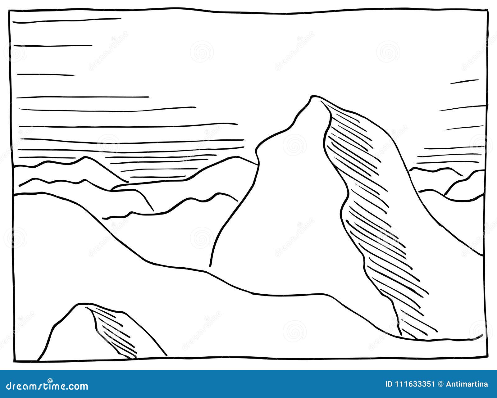 Hand drawn rock landscape stock vector. Illustration of rocky - 111633351