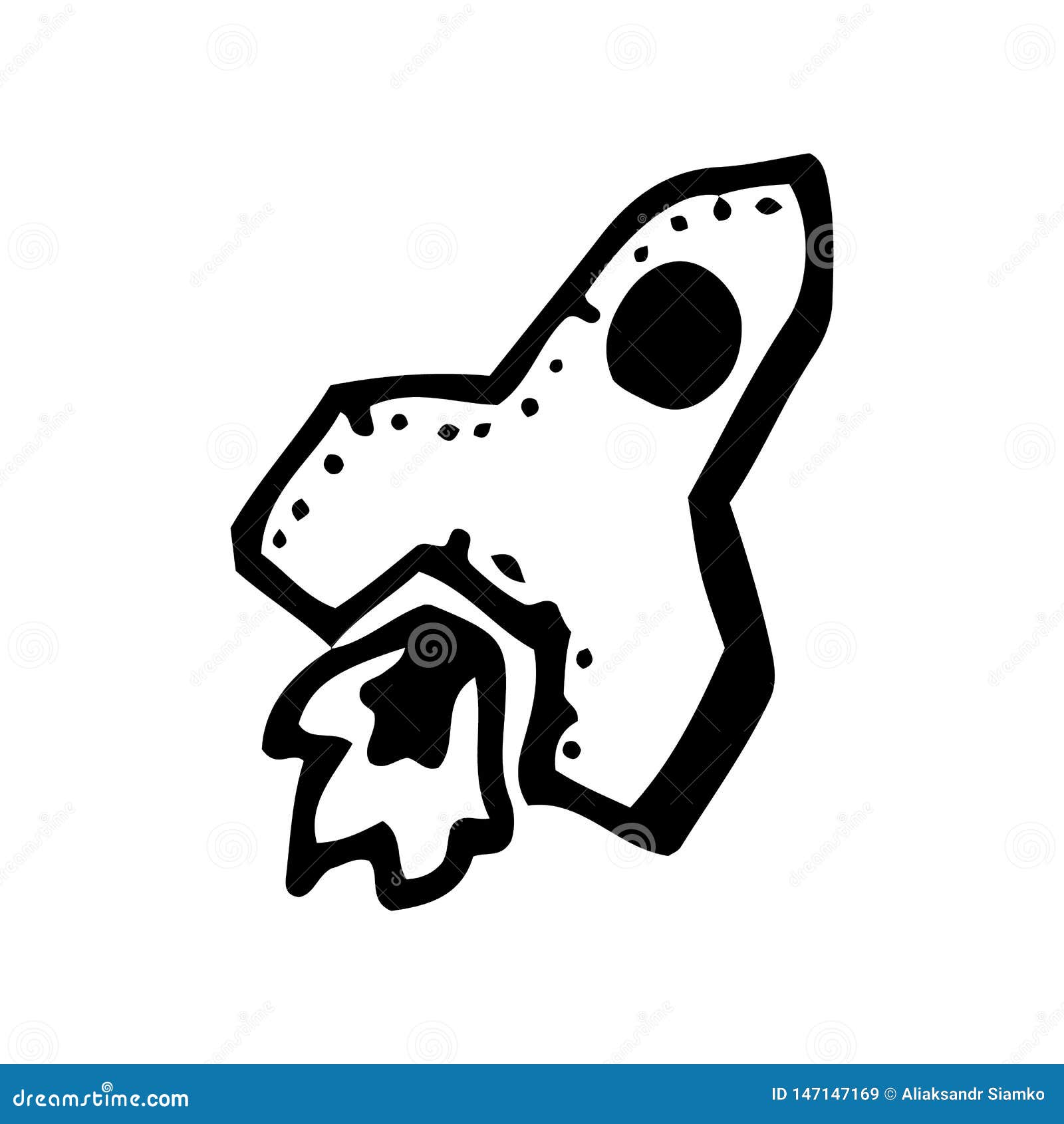Hand Drawn Rocket Doodle. Sketch Style Icon. Decoration Element ...