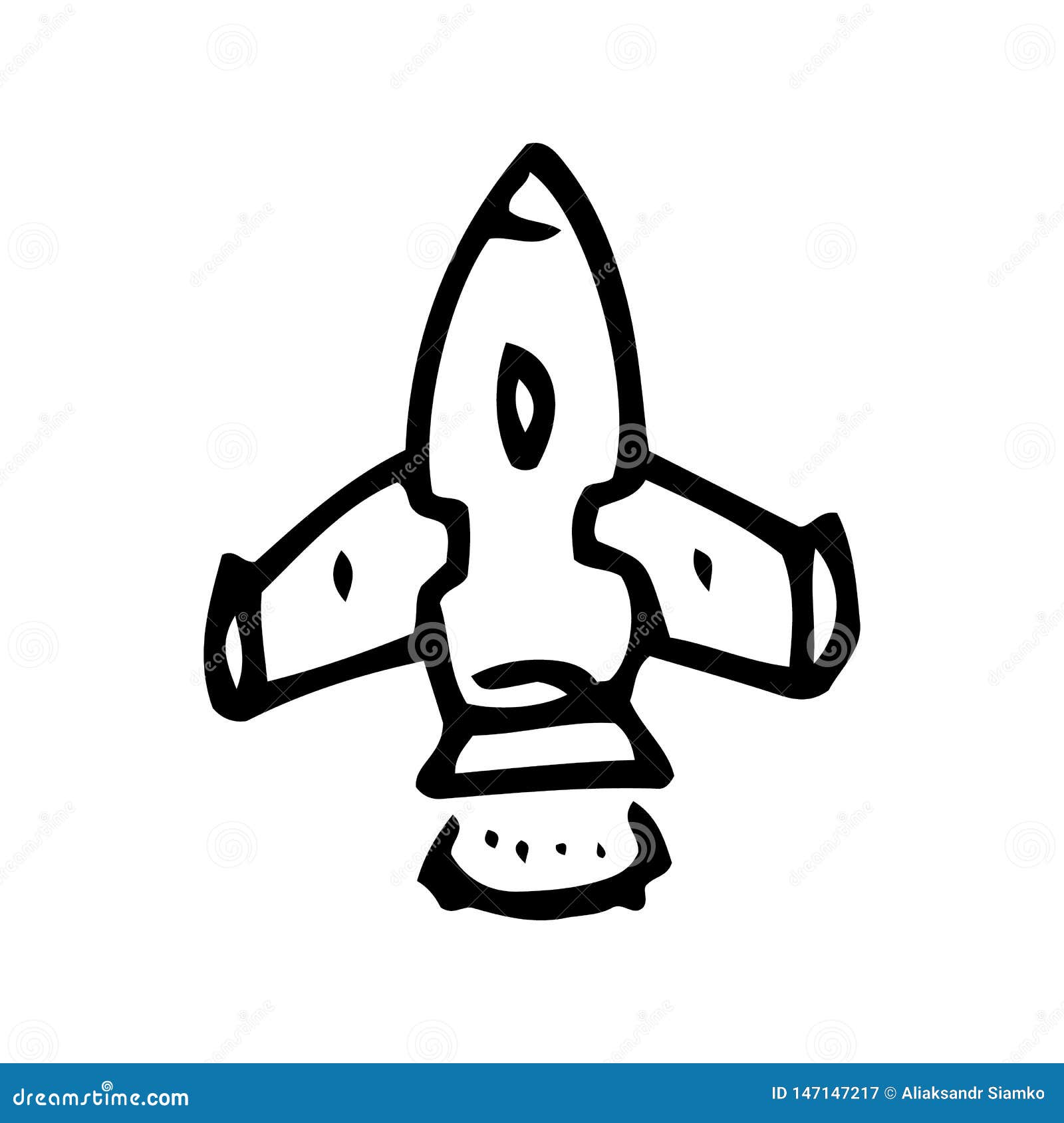 Hand Drawn Rocket Doodle. Sketch Style Icon. Decoration Element ...