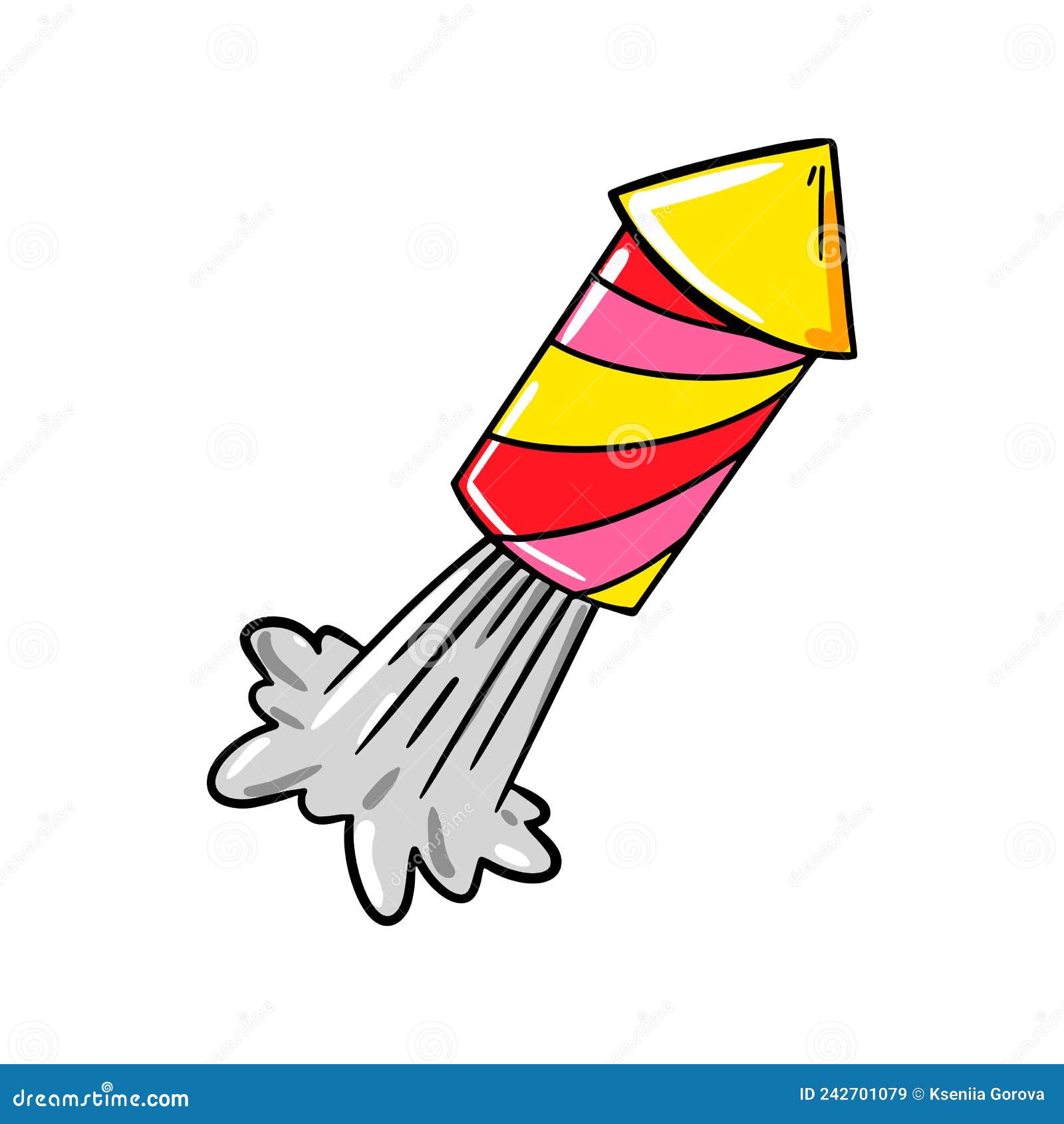 Hand Drawn Rocket Fireworks. Vector Illustration Stock Vector ...