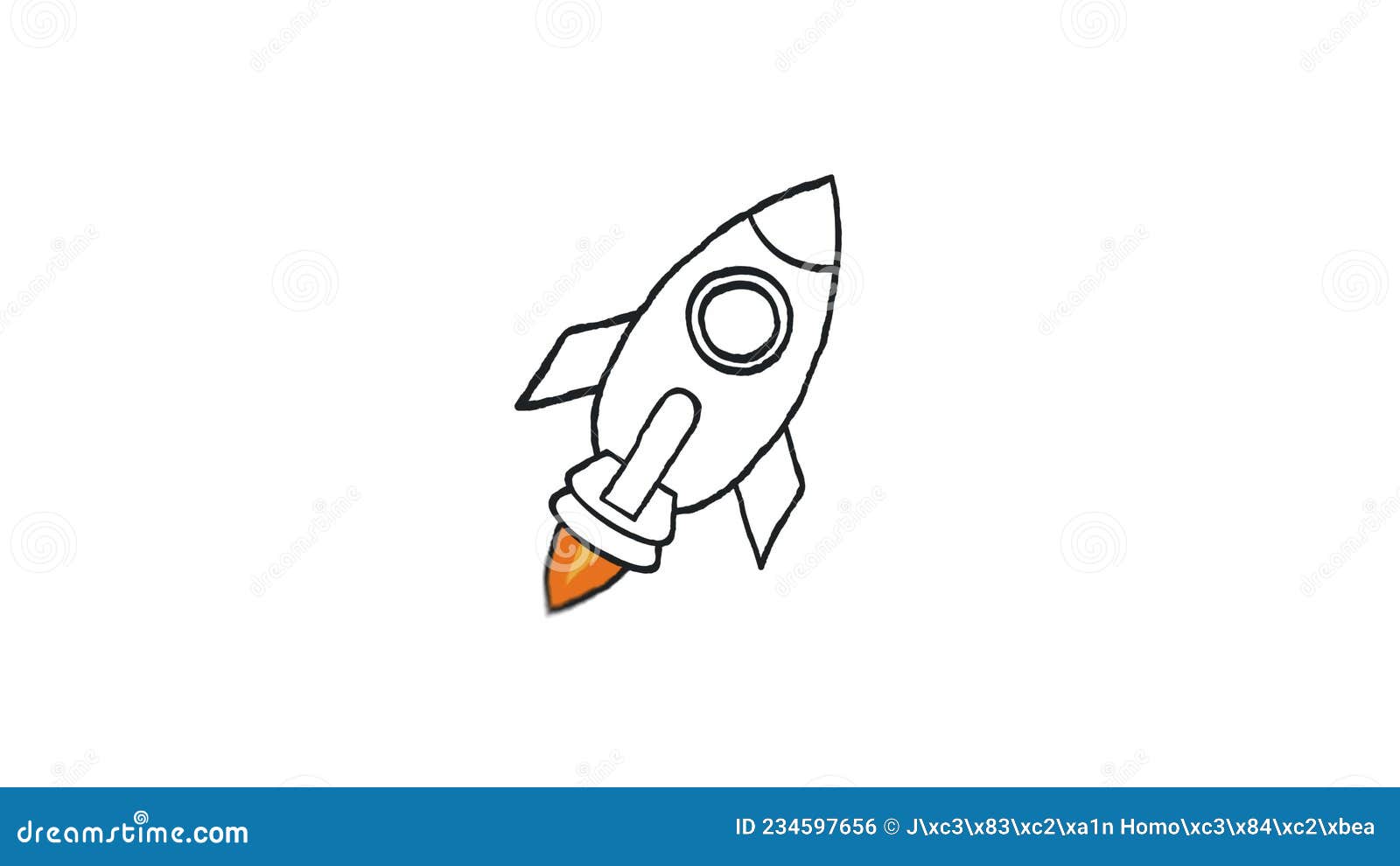 Hand Drawn Rocket with Flame Animation. Stock Footage - Video of ...