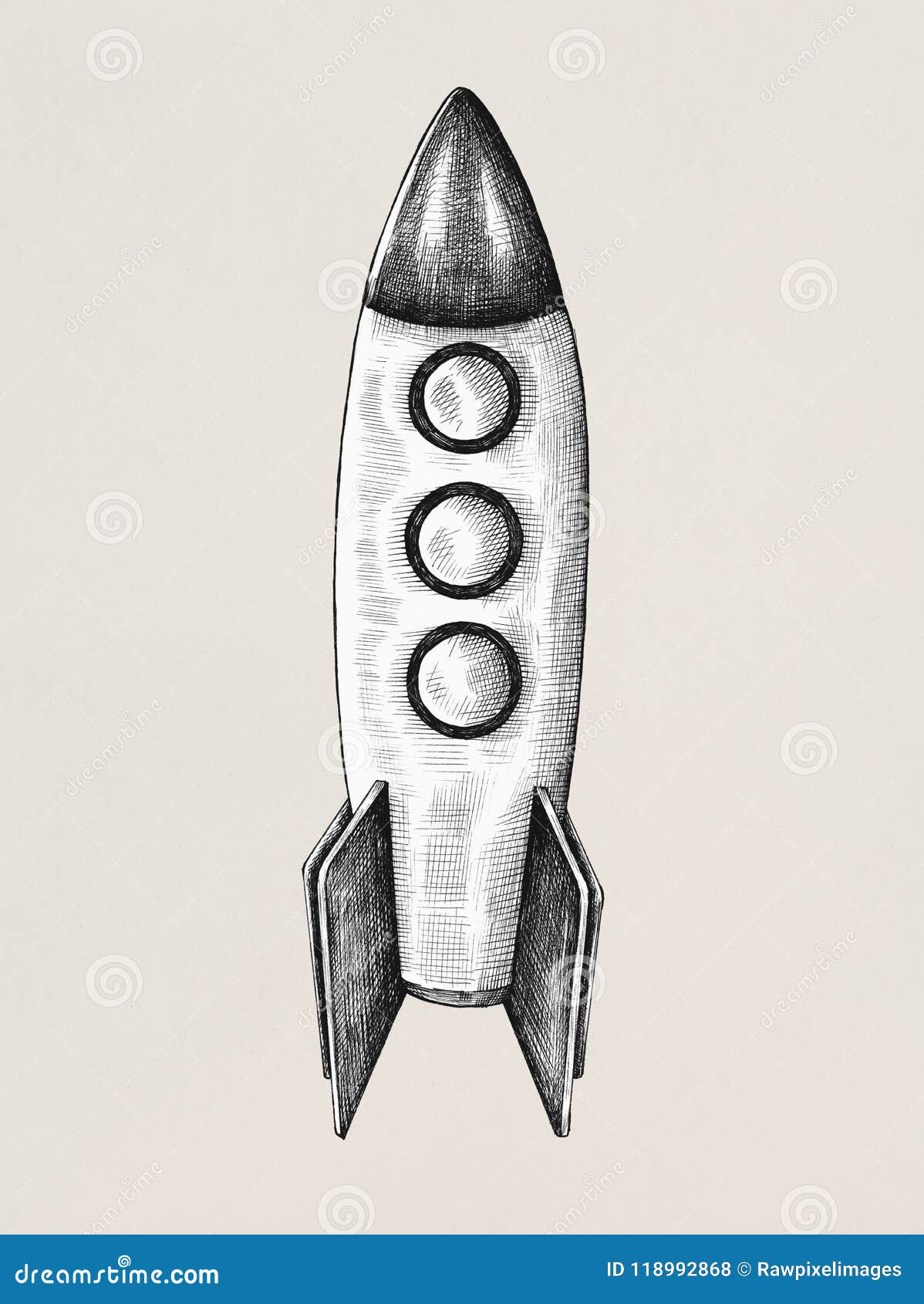 Hand-drawn Rocket Illustration Stock Illustration - Illustration of ...