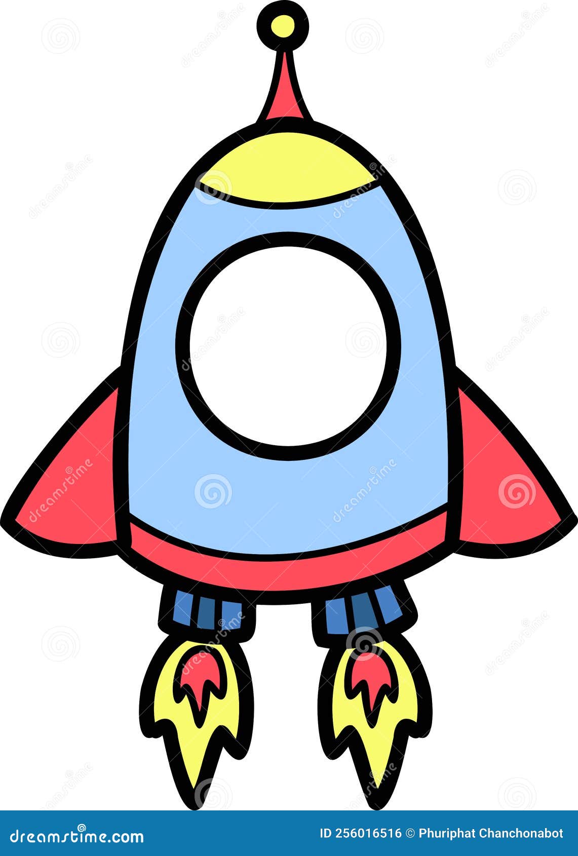 Hand Drawn Rocket Illustration Stock Vector - Illustration of flat ...
