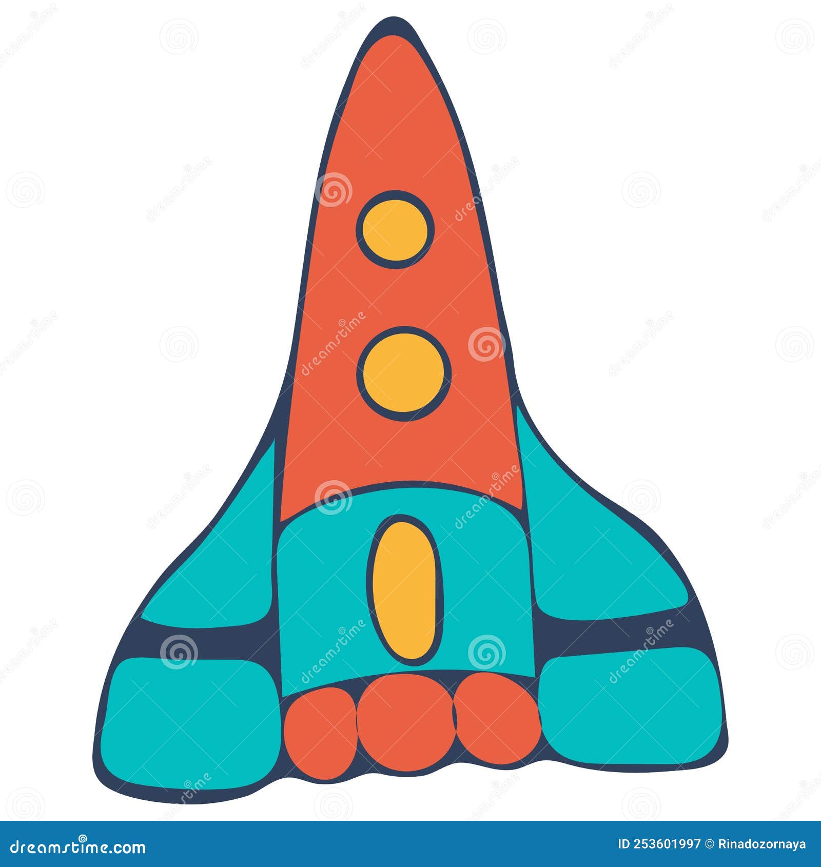 Hand Drawn Rocket Isolated on White Background. Stock Vector ...
