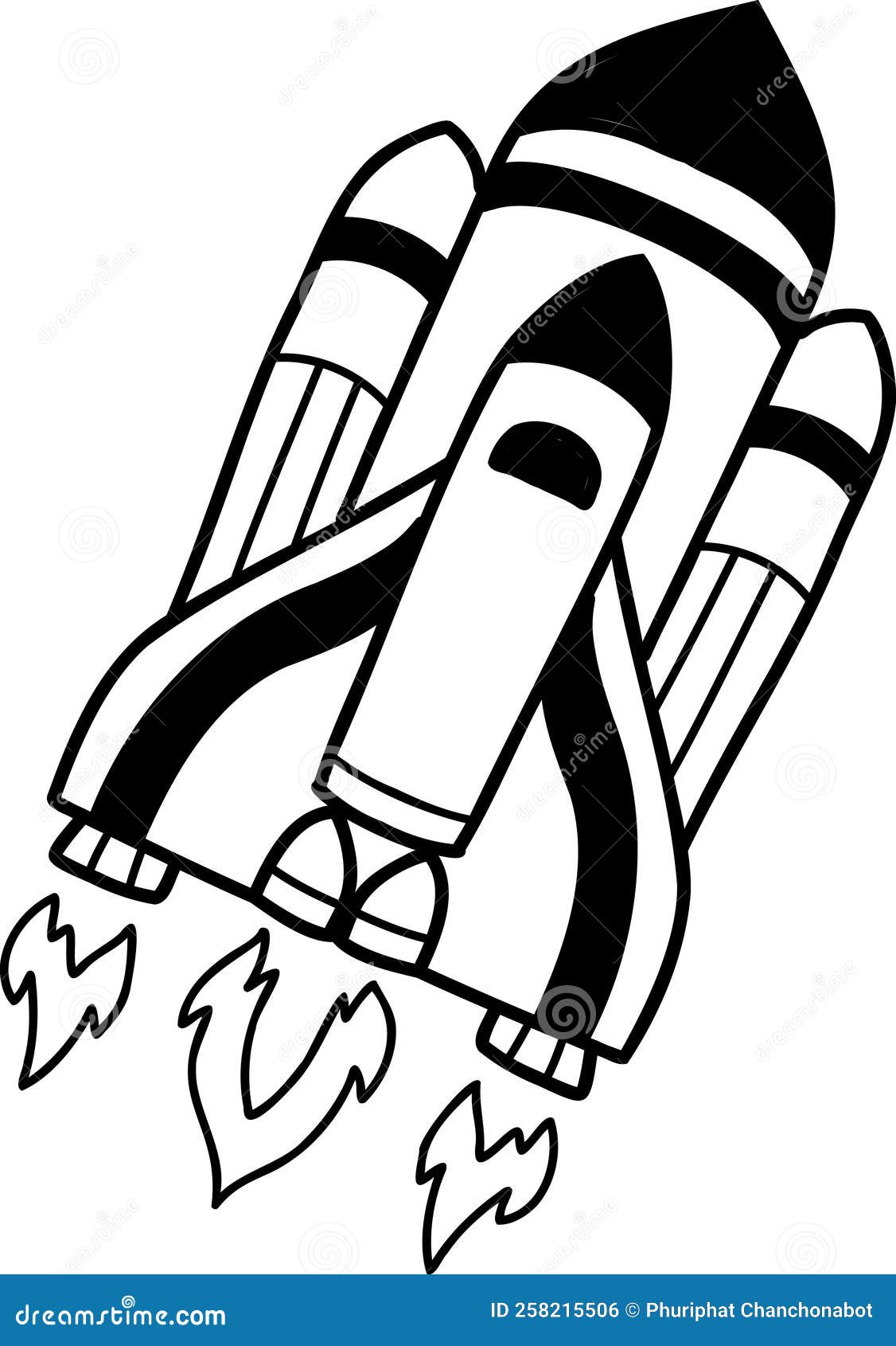 Hand Drawn Rockets are Flying into Space Illustration Stock Vector ...