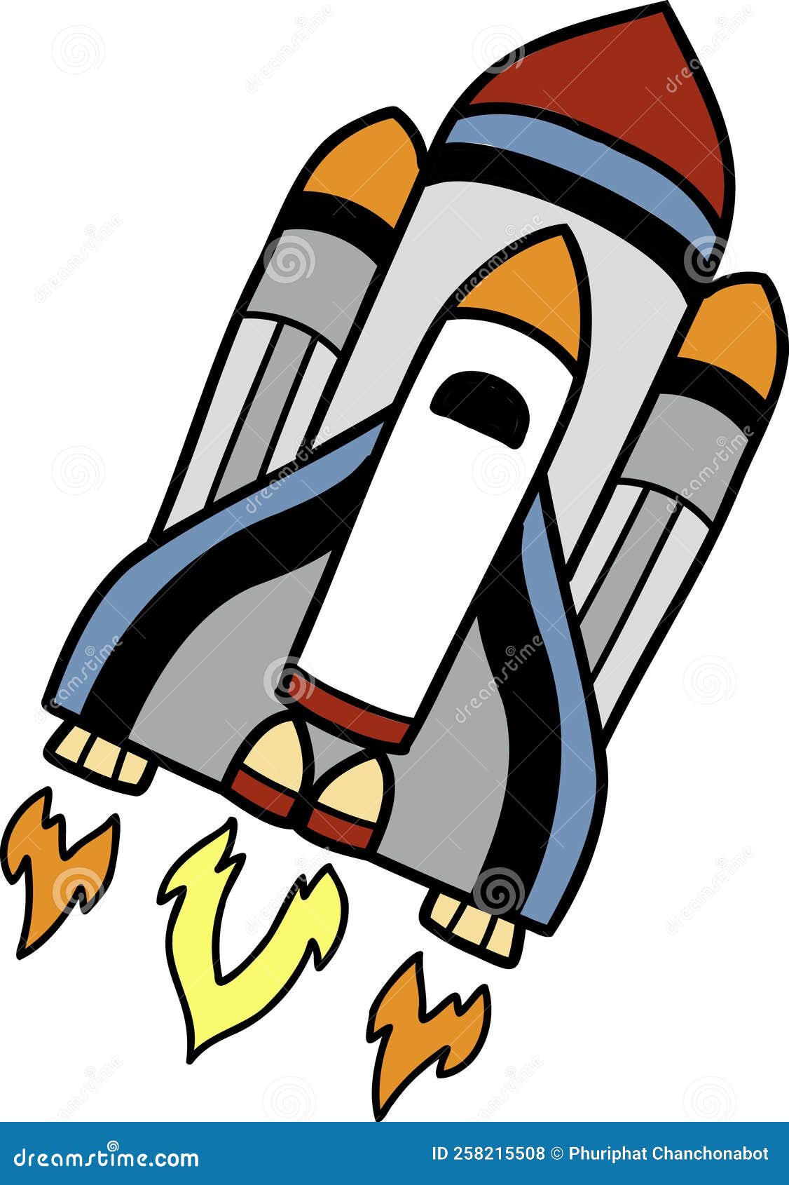 Hand Drawn Rockets are Flying into Space Illustration Stock Vector ...