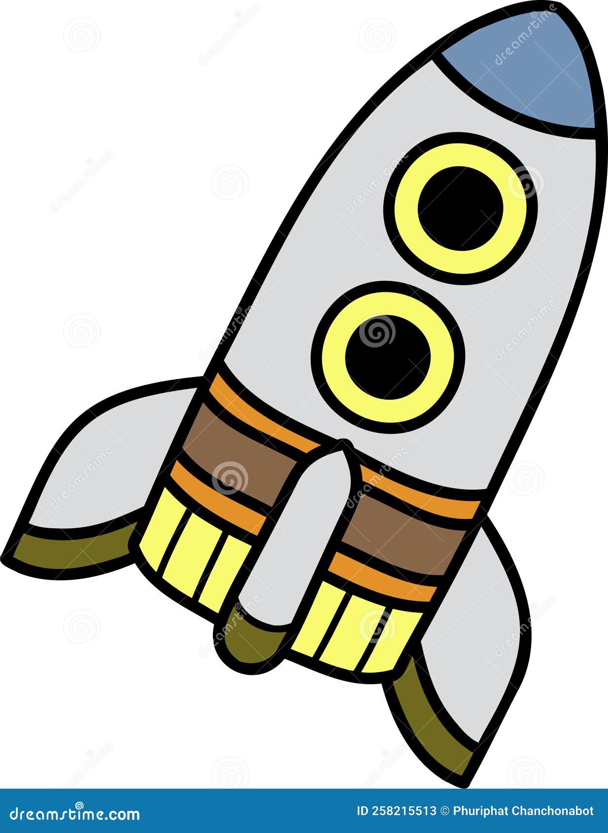 Hand Drawn Rockets are Flying into Space Illustration Stock Vector ...