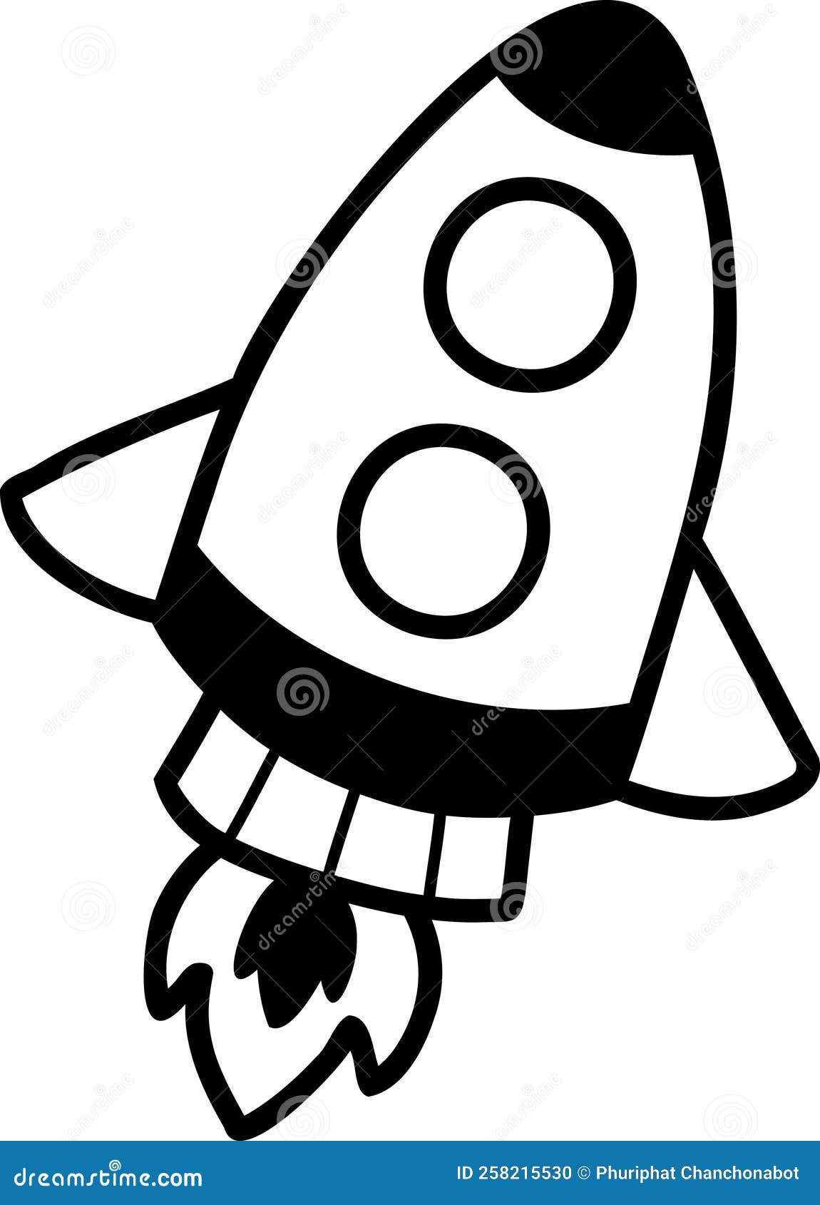 Hand Drawn Rockets are Flying into Space Illustration Stock Vector ...