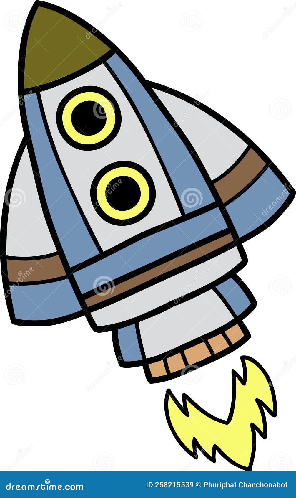 Hand Drawn Rockets are Flying into Space Illustration Stock Vector ...