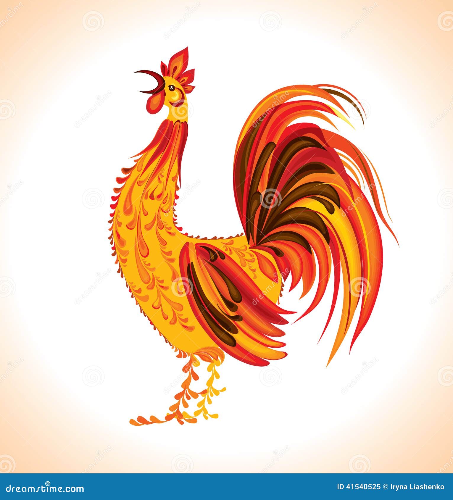 Hand-drawn rooster. stock vector. Illustration of painting - 41540525