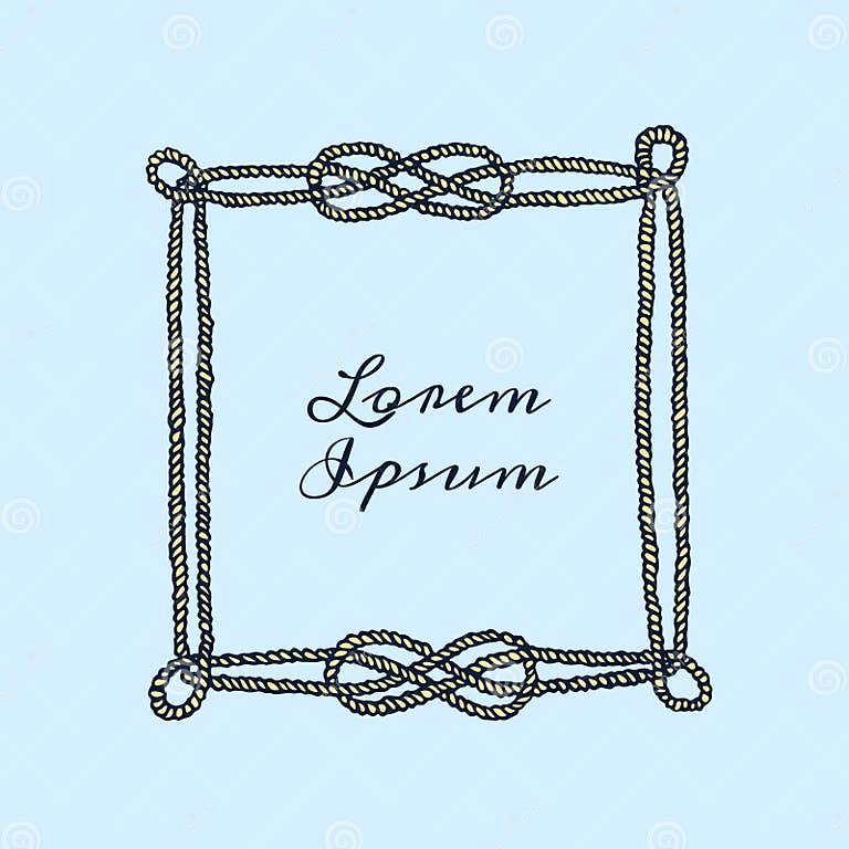 Hand drawn rope frame stock vector. Illustration of fisherman - 78698764