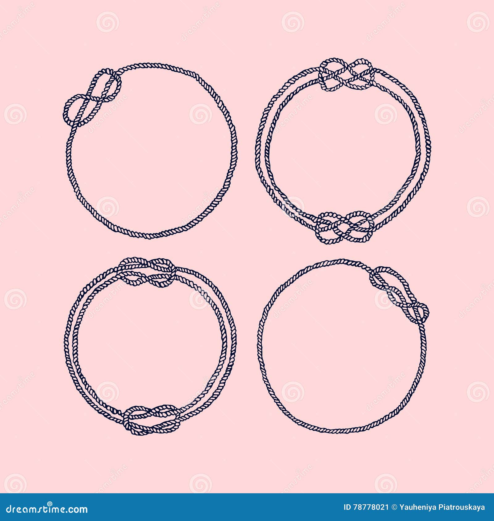 Hand drawn rope frames stock vector. Illustration of node - 78778021