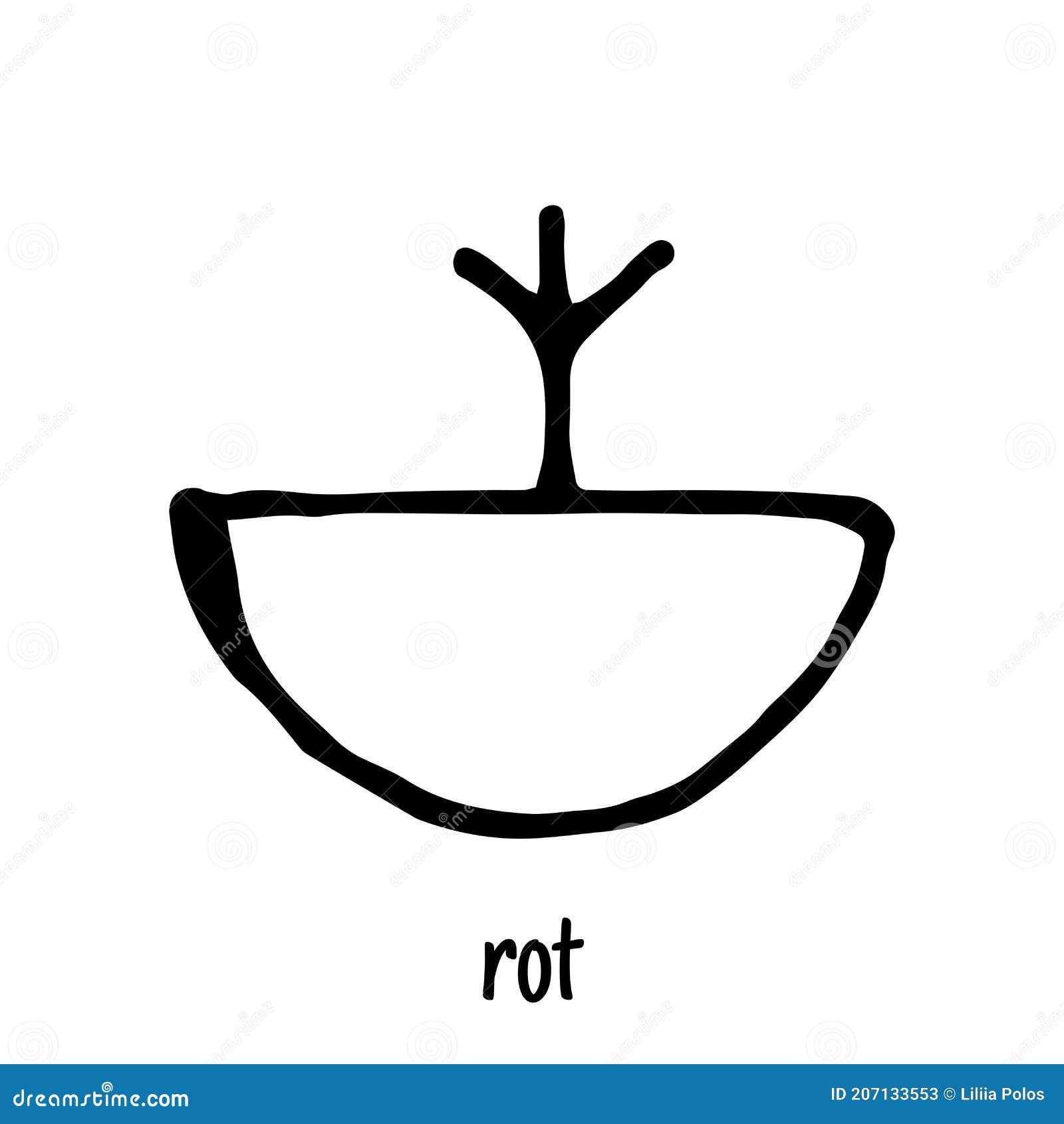 Hand Drawn Rot Symbol, Isolated on White Background, Vector Stock ...