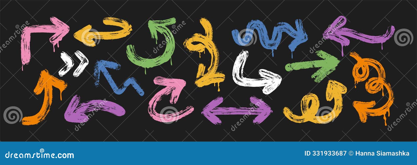 Hand Drawn Rough Arrows Vector Set, Brush Stroke Design Elements ...