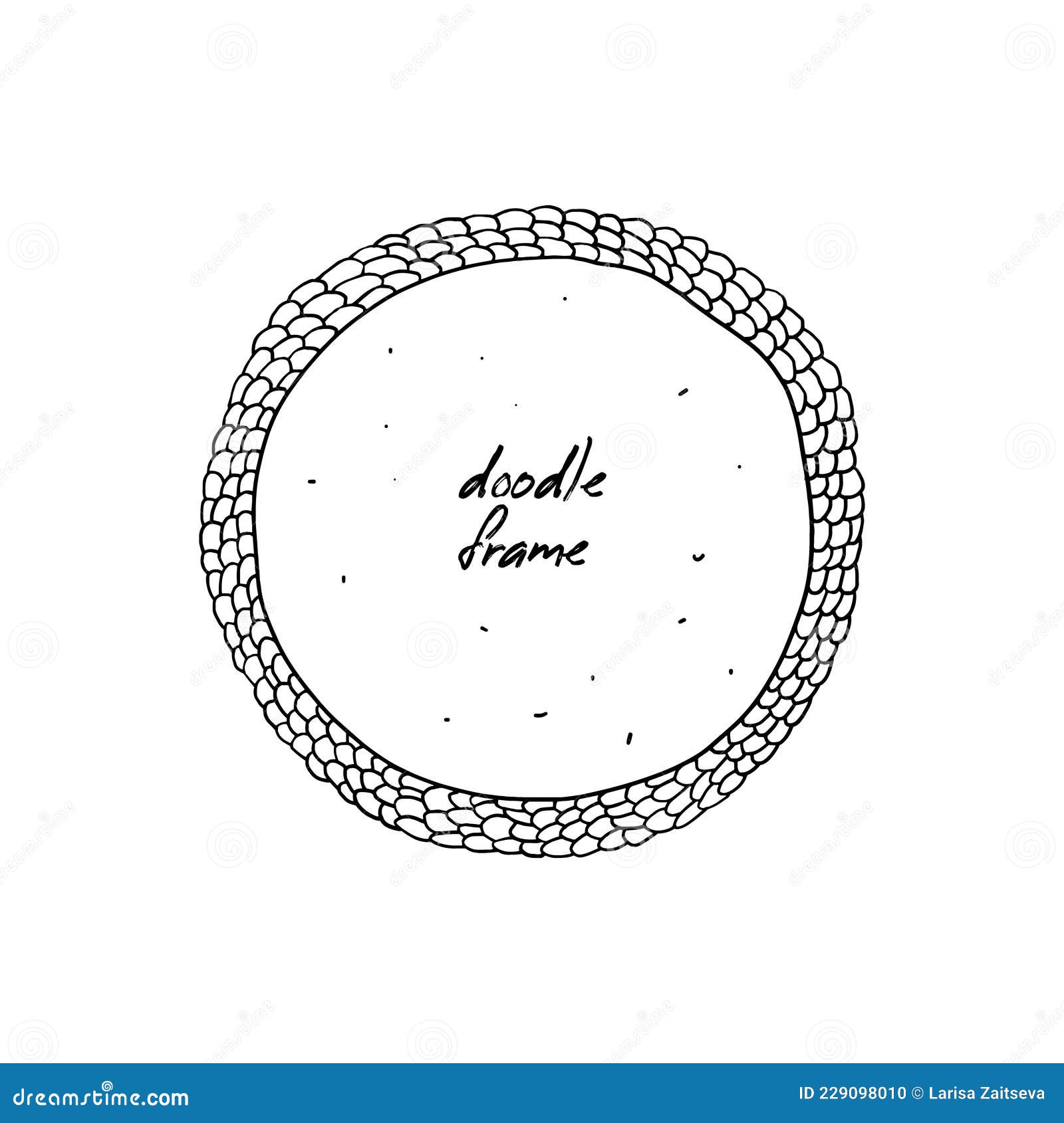 Hand-drawn Round Doodle Frame Isolated. Drawn Circle with Simple ...