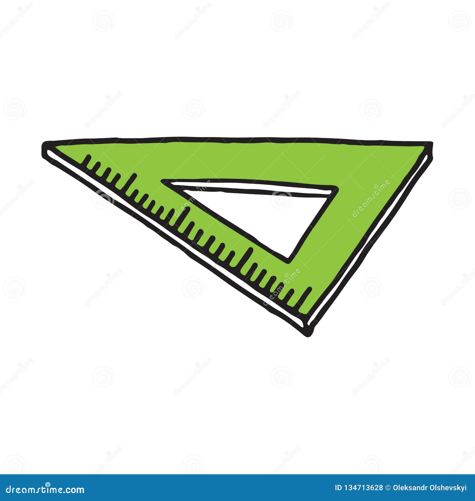 Hand Drawn Ruler Triangle Doodle Icon Stock Vector - Illustration of ...
