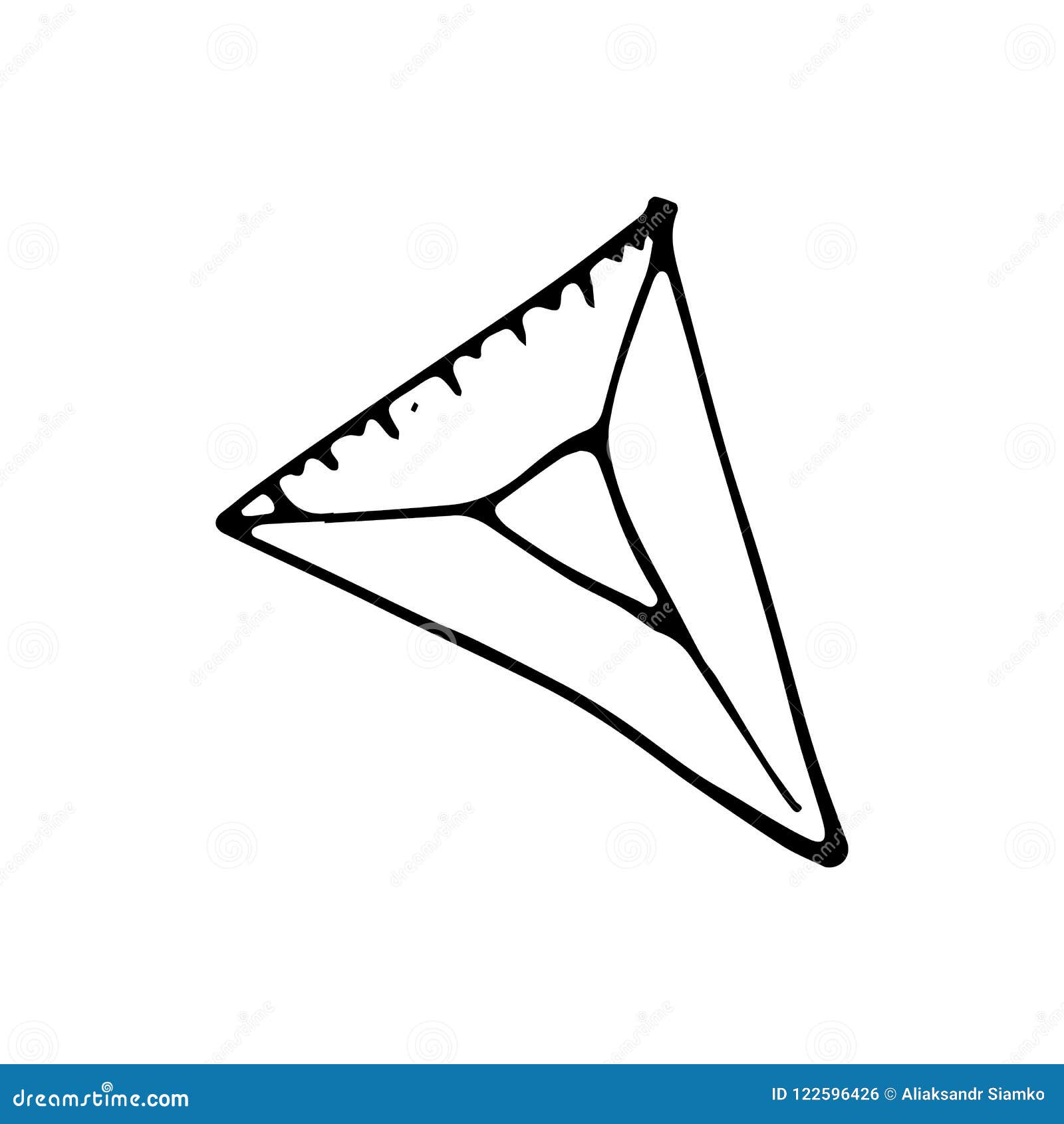 Hand Drawn Ruler Triangle Doodle. Sketch Style Icon Stock Vector ...