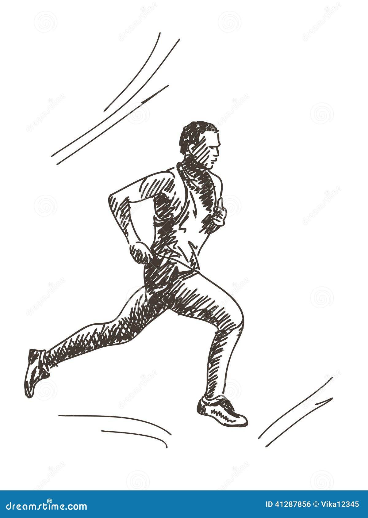 Hand drawn runner stock vector. Illustration of people - 41287856