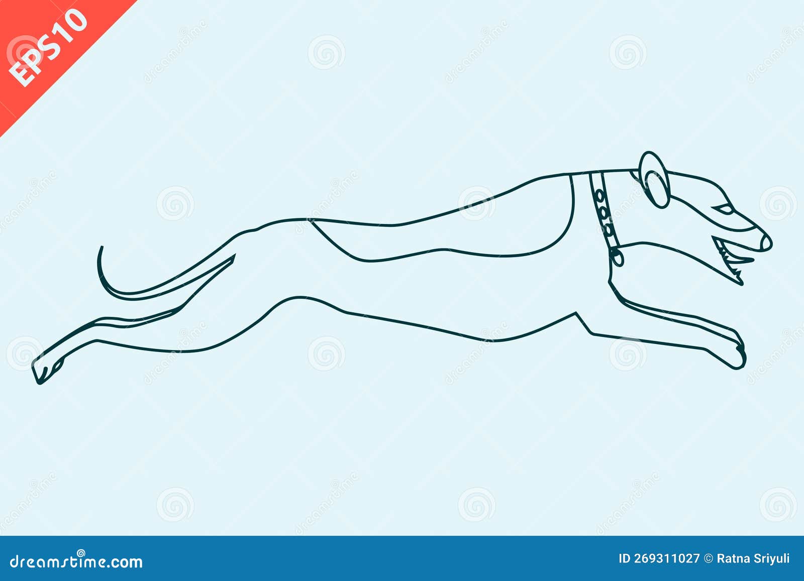 Hand Drawn Running Dog Design Flat Isolated Vector Stock Vector ...