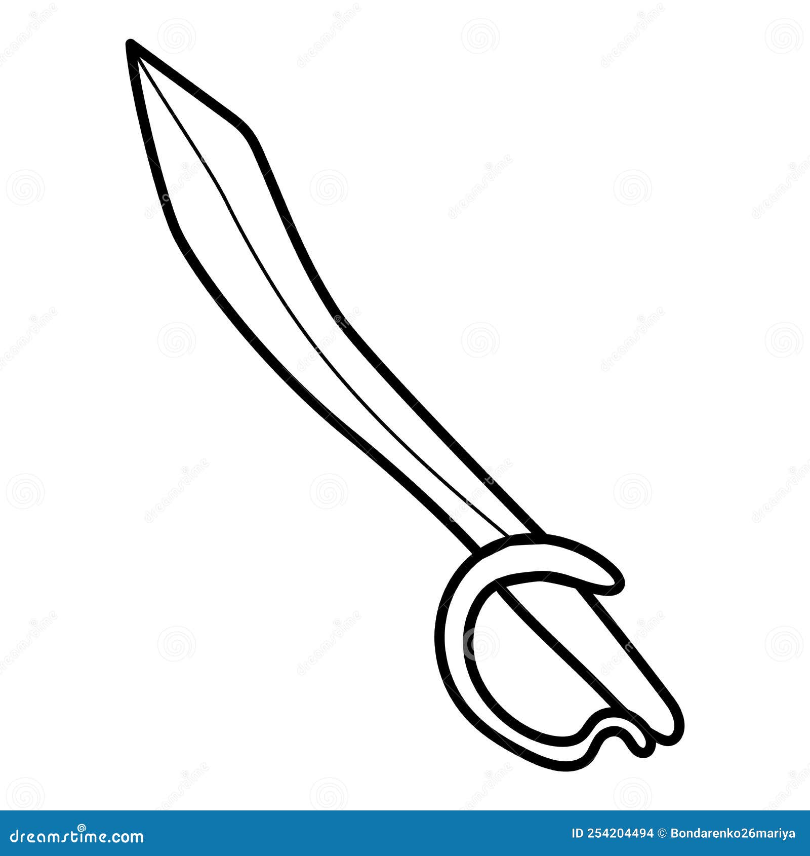 Hand Drawn Saber. Vector Illustration Stock Illustration - Illustration ...