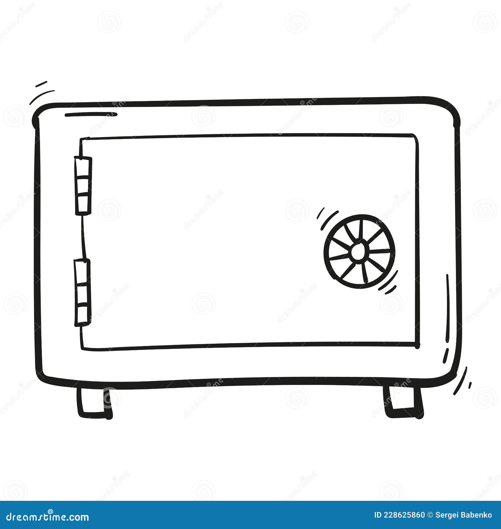 Hand Drawn Safe Icon in Doodle Style Isolated Stock Vector ...