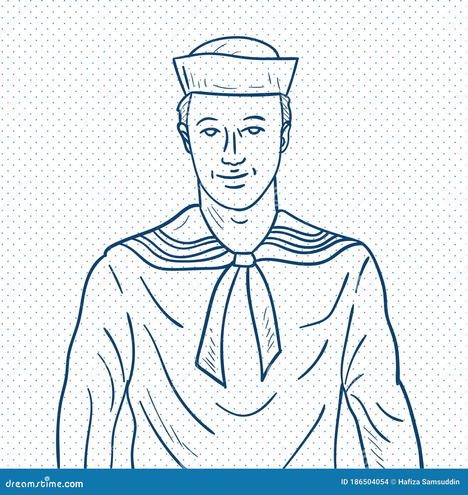 Hand drawn sailor stock vector. Illustration of hand - 186504054
