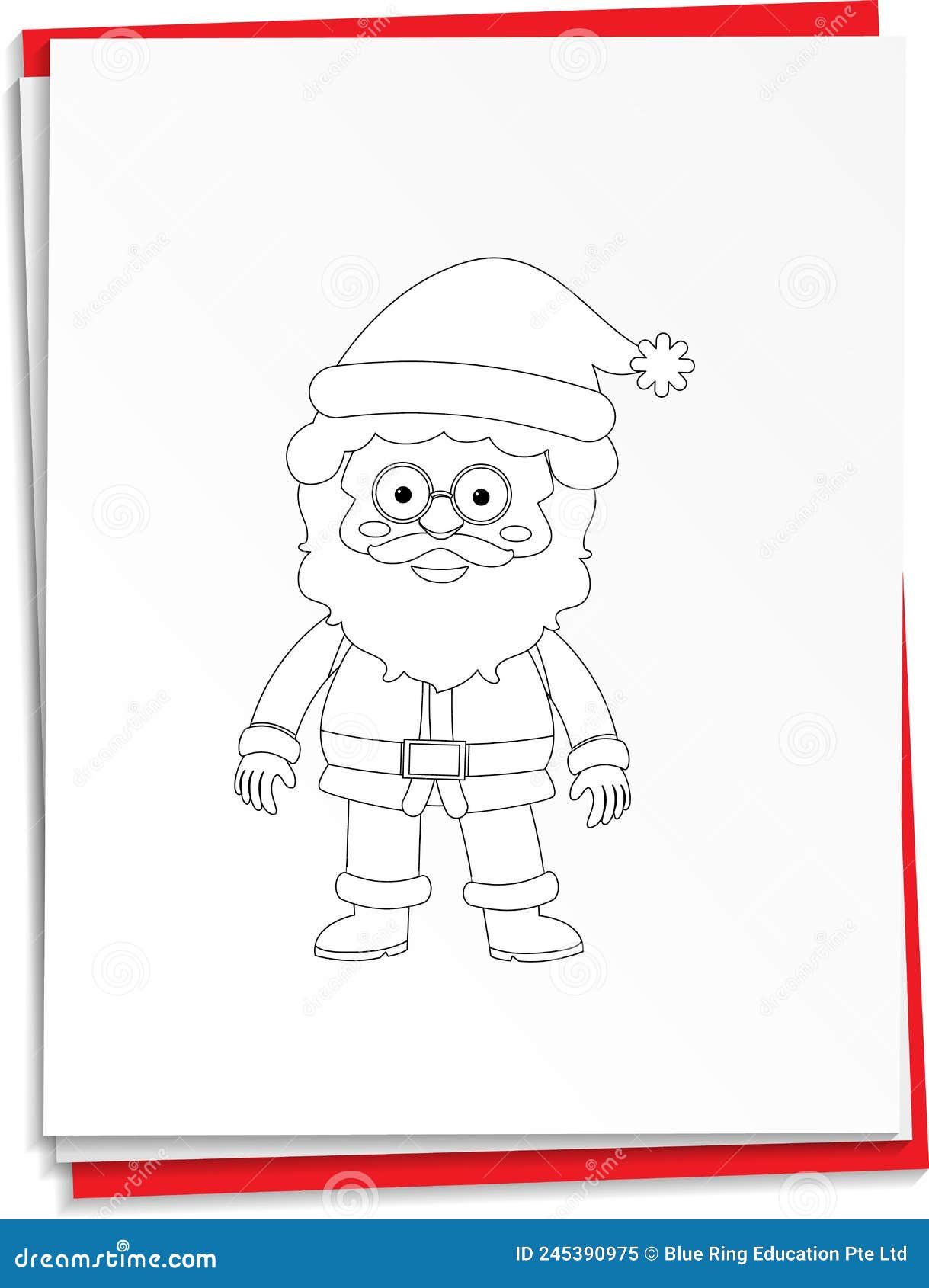 Hand drawn Santa on paper stock vector. Illustration of hand - 245390975