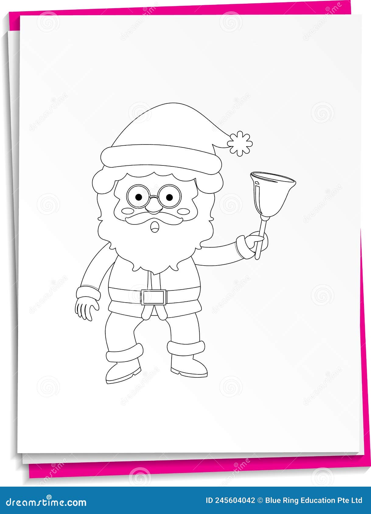 Hand drawn Santa on paper stock vector. Illustration of group - 245604042