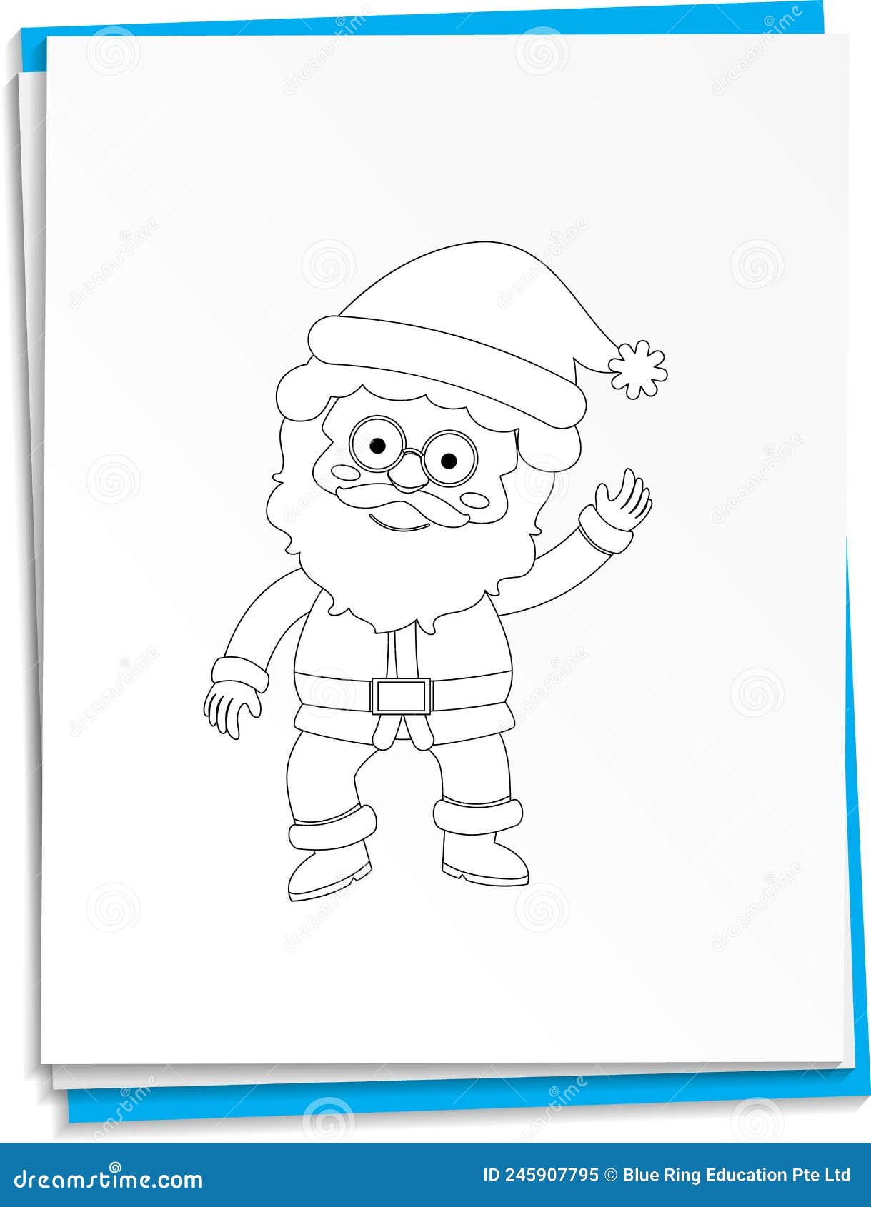 Hand drawn Santa on paper stock vector. Illustration of group - 245907795