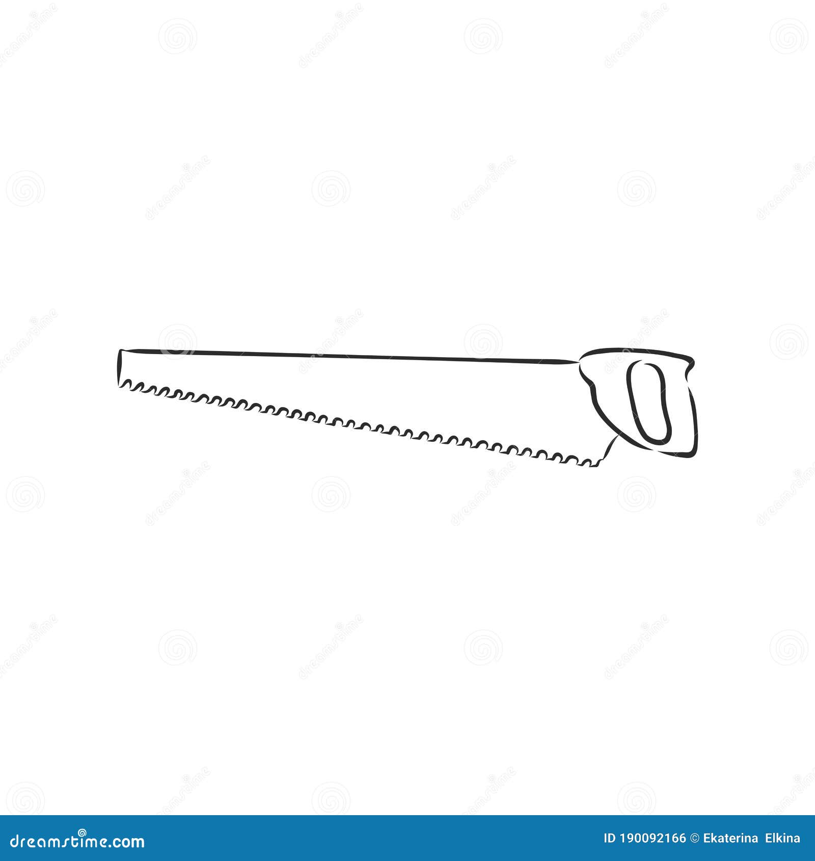 Hand Drawn Saw. Vector Sawing Tool. Carpenter Tool Saw Tool. Sketch ...