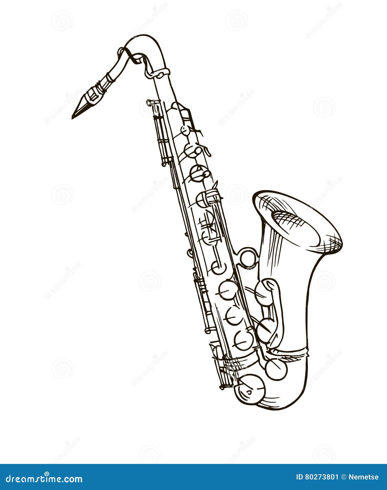Hand drawn saxophone stock vector. Illustration of isolated - 80273801 Hand drawn saxophone stock vector. Illustration of isolated - 80273801