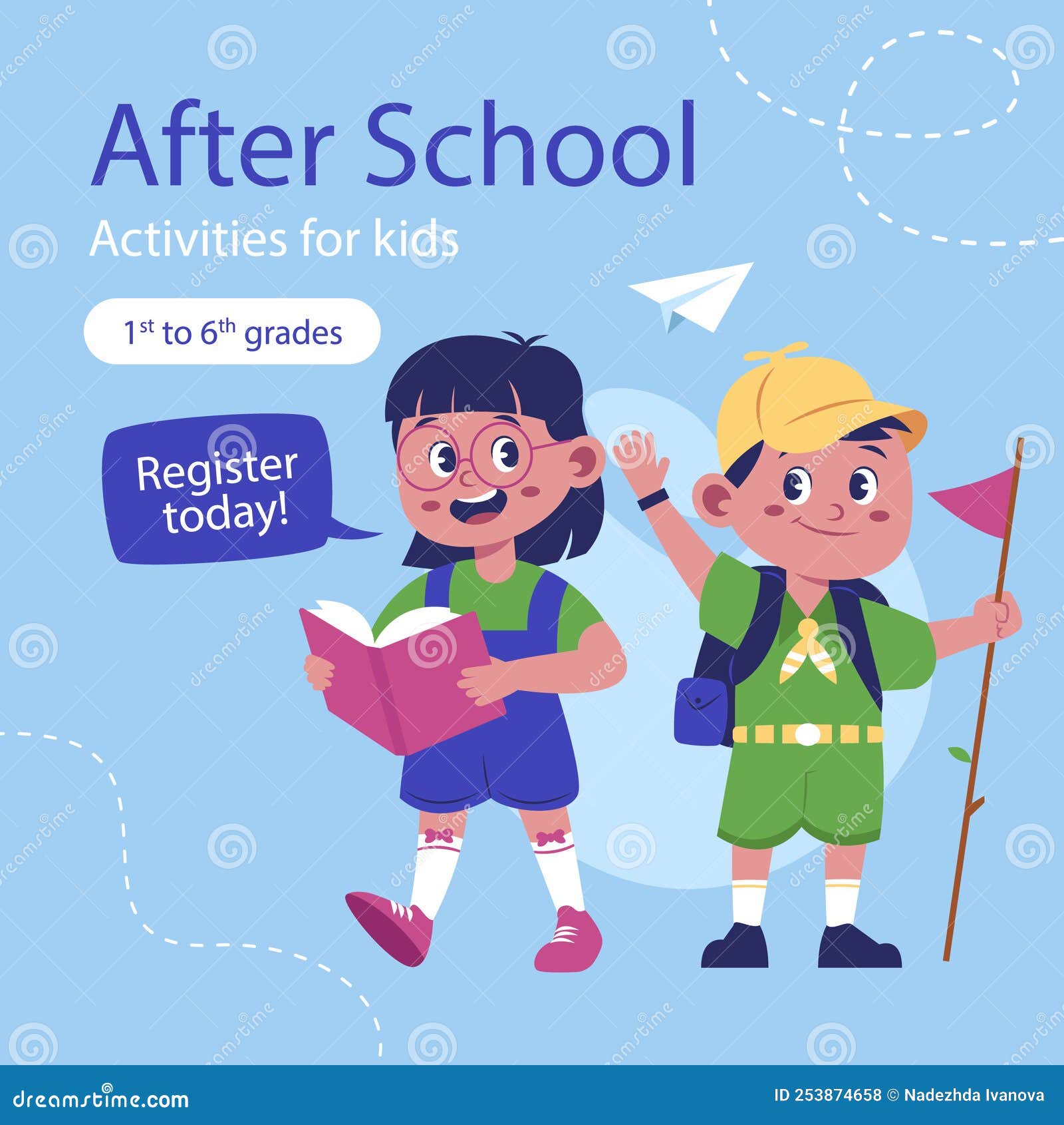 Hand Drawn after School Activities Template Vector Illustration. Stock ...