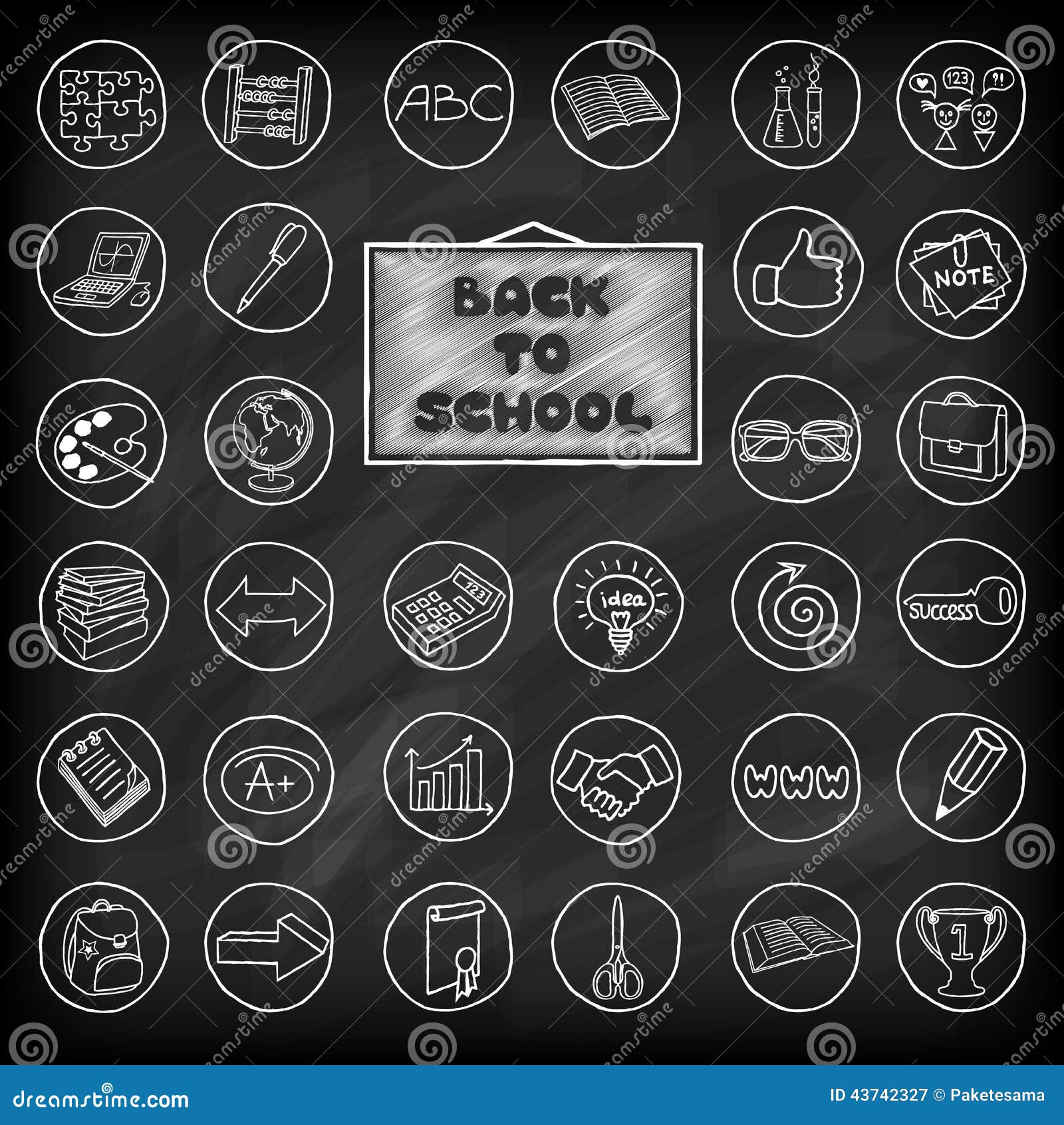 Hand Drawn School Buttons Set. Stock Vector - Illustration of internet ...